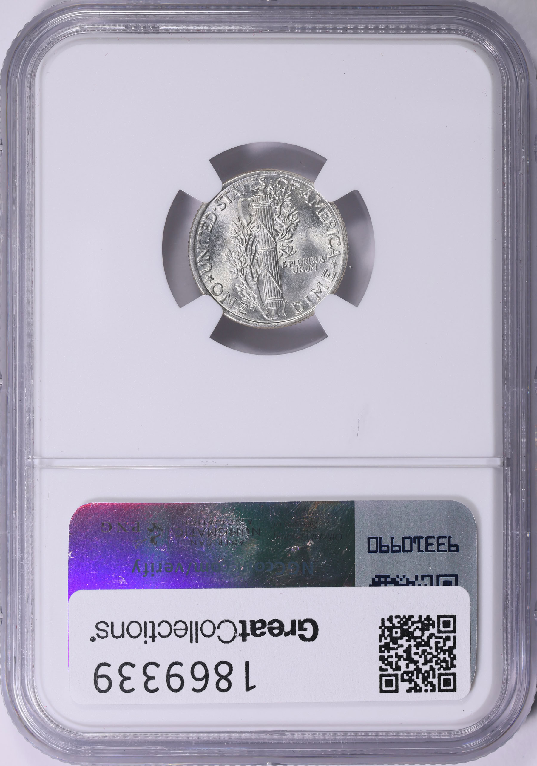 1939 Mercury Dime NGC MS-66 FB (Item 1869339) | GreatCollections Coin Auctions