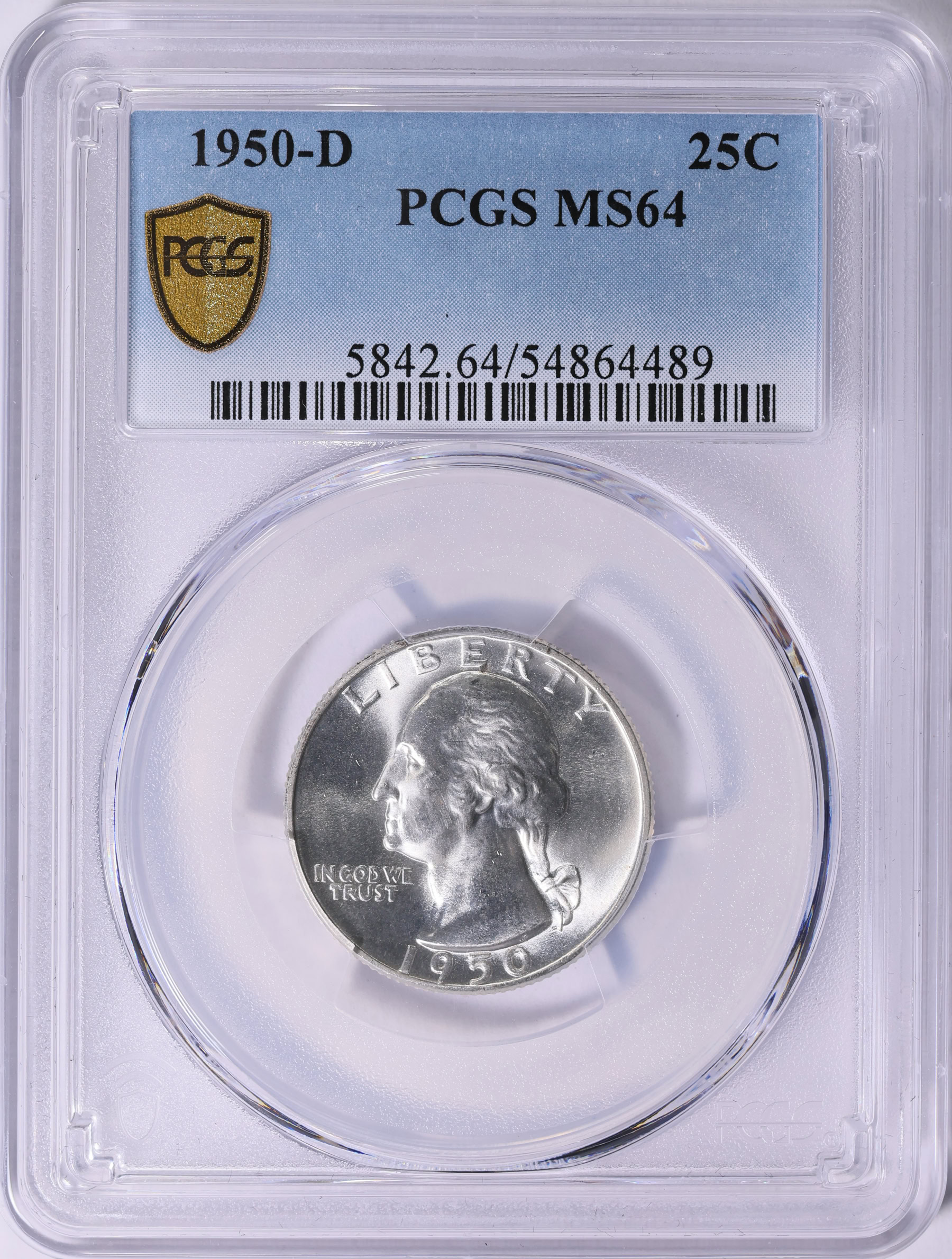 1950-D Washington Quarter PCGS MS-64 (Item 1869413) | GreatCollections ...