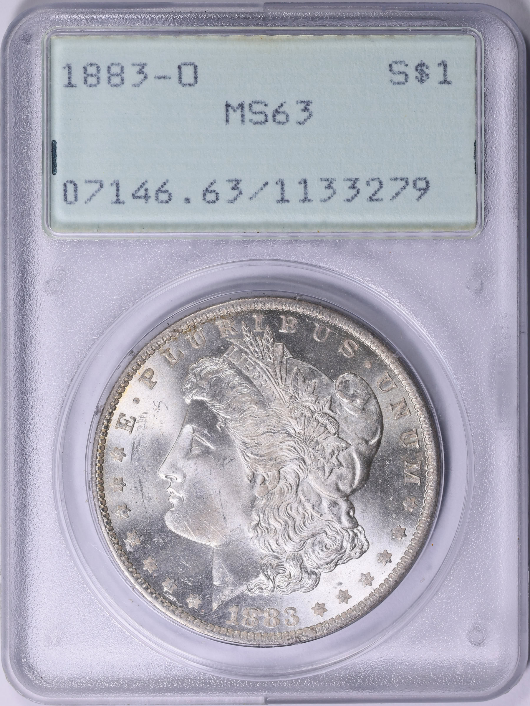 1883-O Morgan Silver Dollar PCGS MS-63 OGH (1st Gen) (Item 1869429) | GreatCollections Coin Auctions