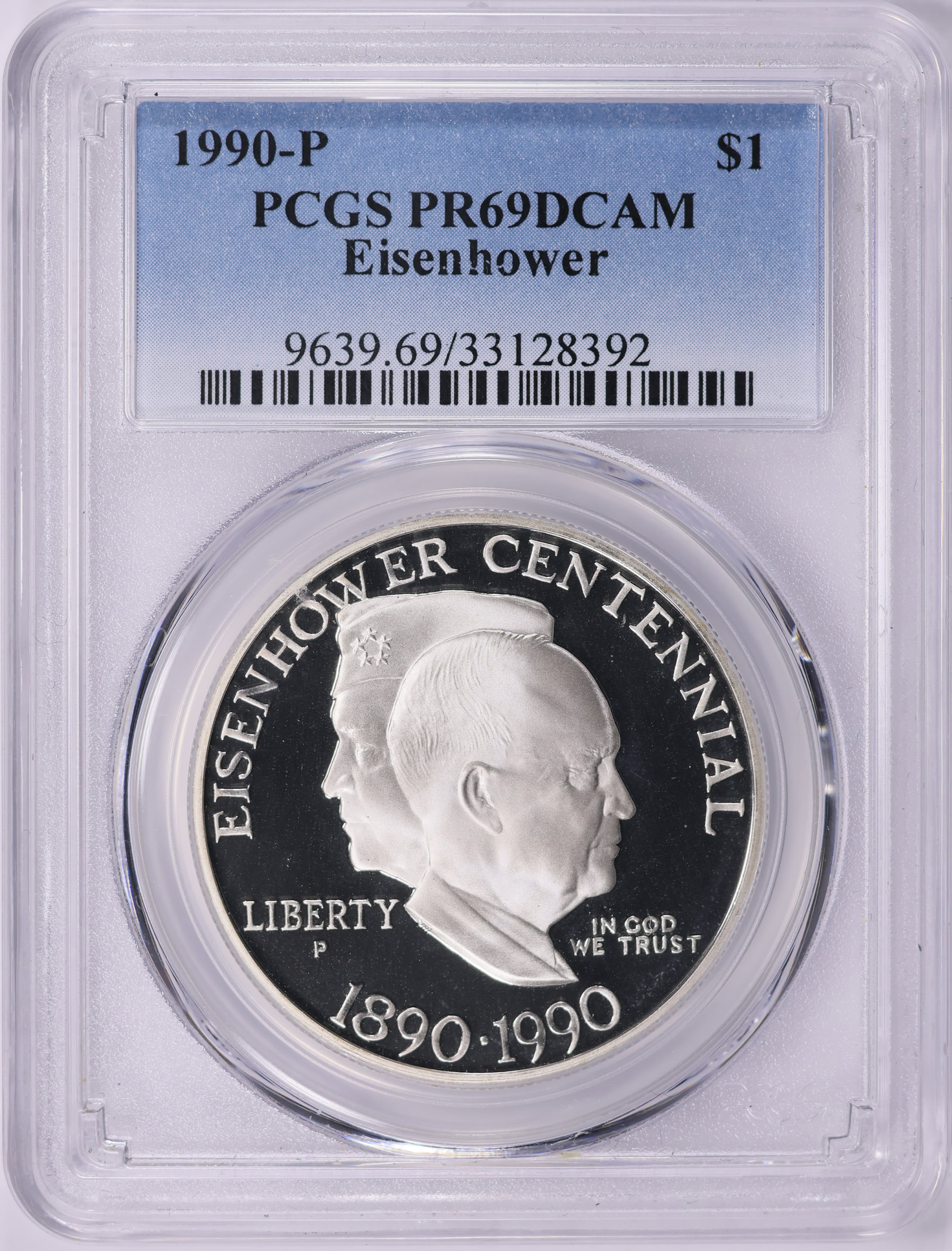 1990-P Eisenhower Centennial Silver Dollar PCGS Proof-69 DCAM (Item ...