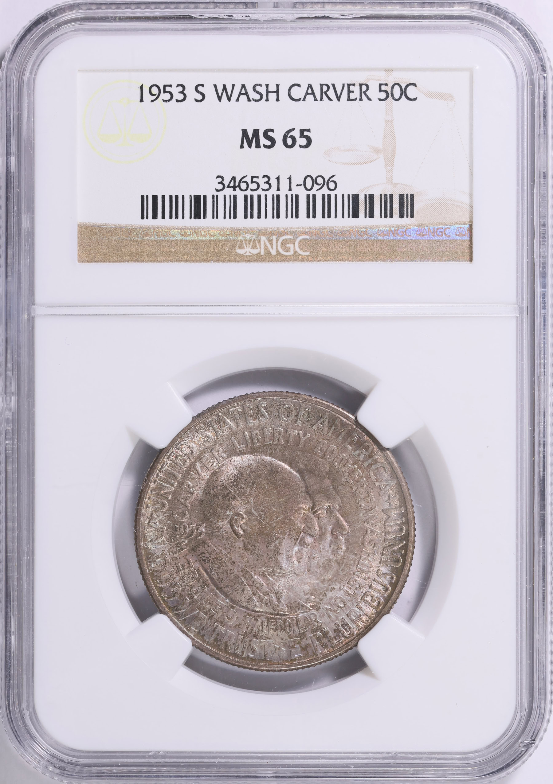 1953-S Carver/Washington Commemorative Half Dollar NGC MS-65 (Toned ...