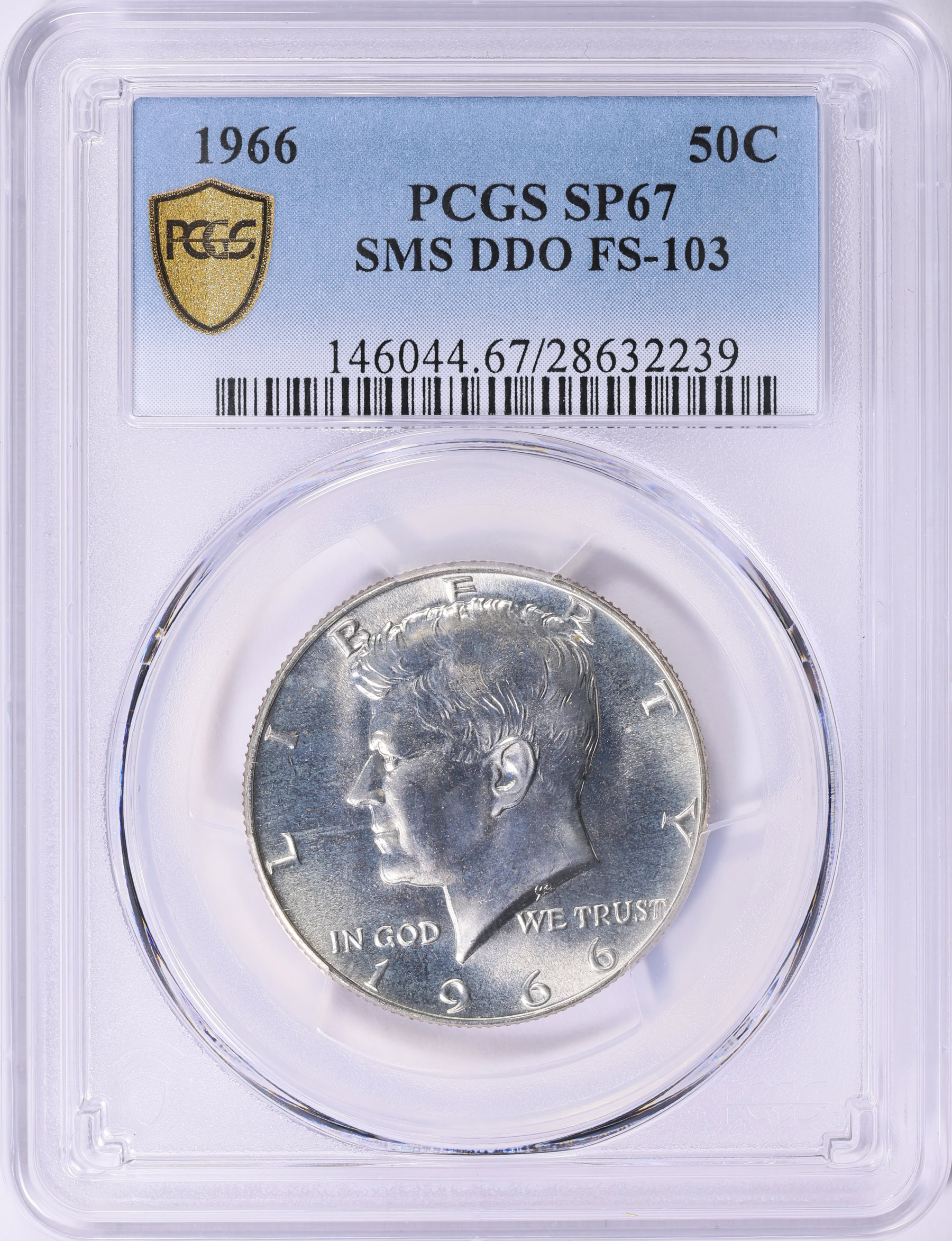 1966 Kennedy Half Dollar SMS Doubled Die Obverse FS-103 PCGS SP-67 (Item 1869520 ...