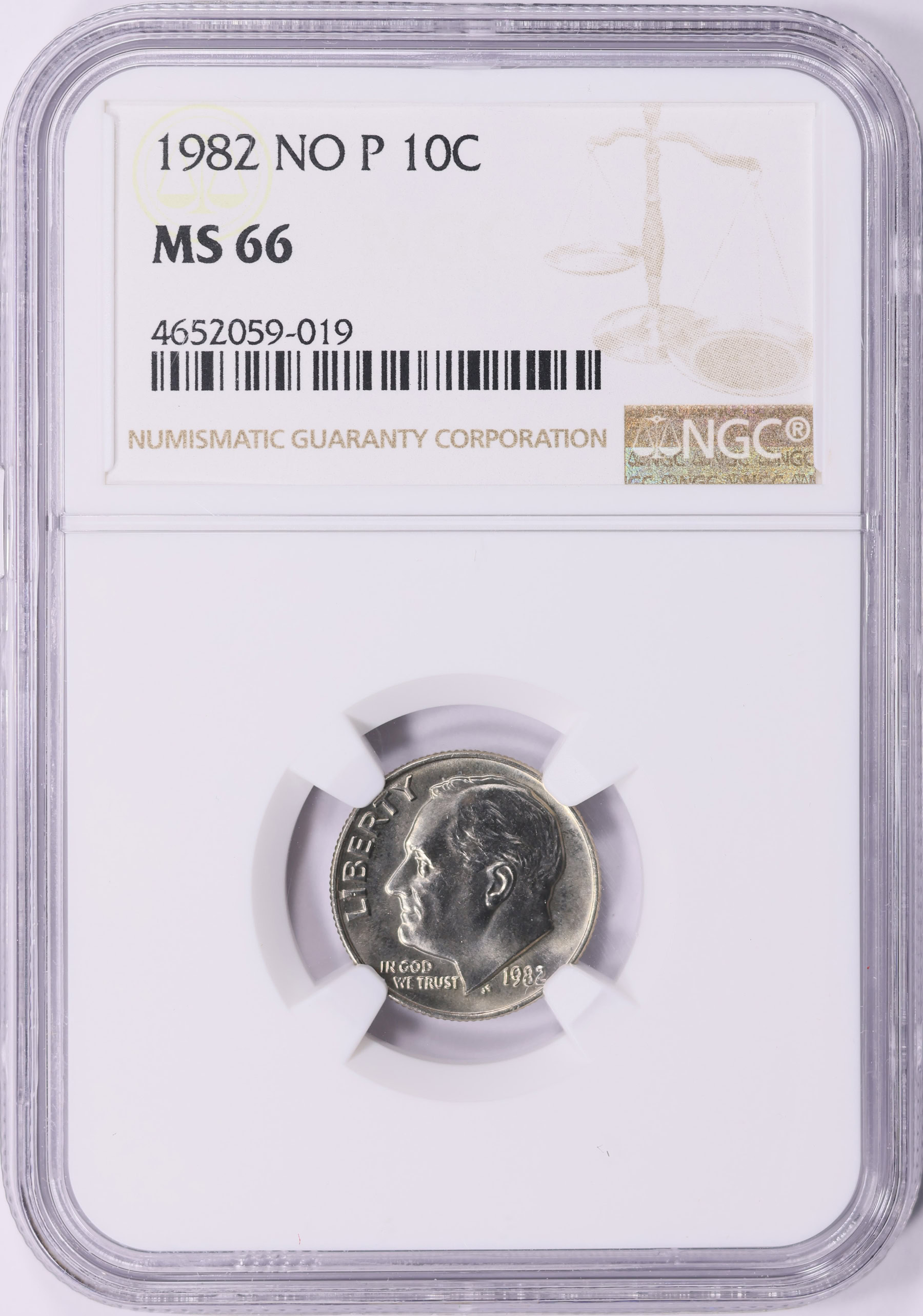 1982 Roosevelt Dime No Mintmark, Strong NGC MS-66 (Item 1869580 ...