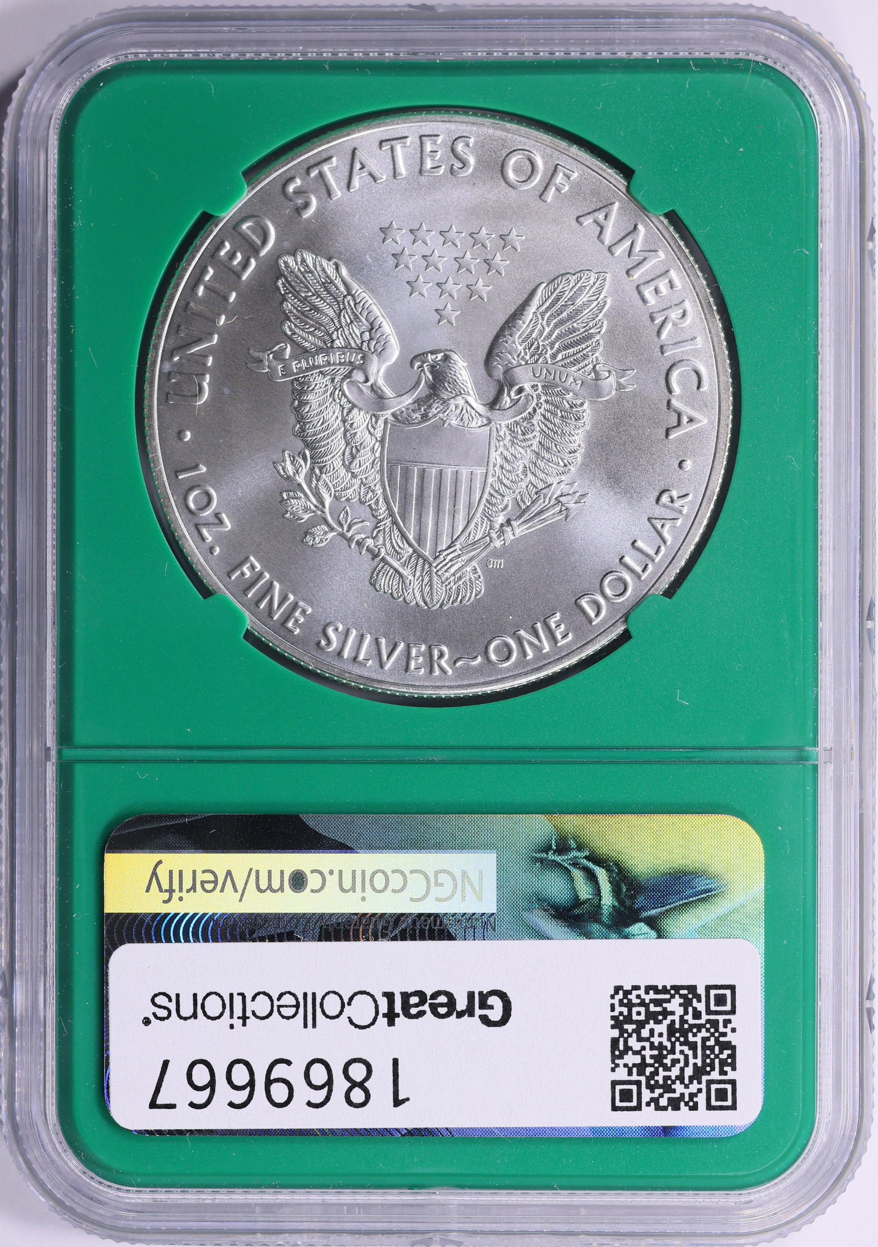 2017-(W) $1 Silver Eagle Struck at West Point NGC MS-69 (Green Monster ...
