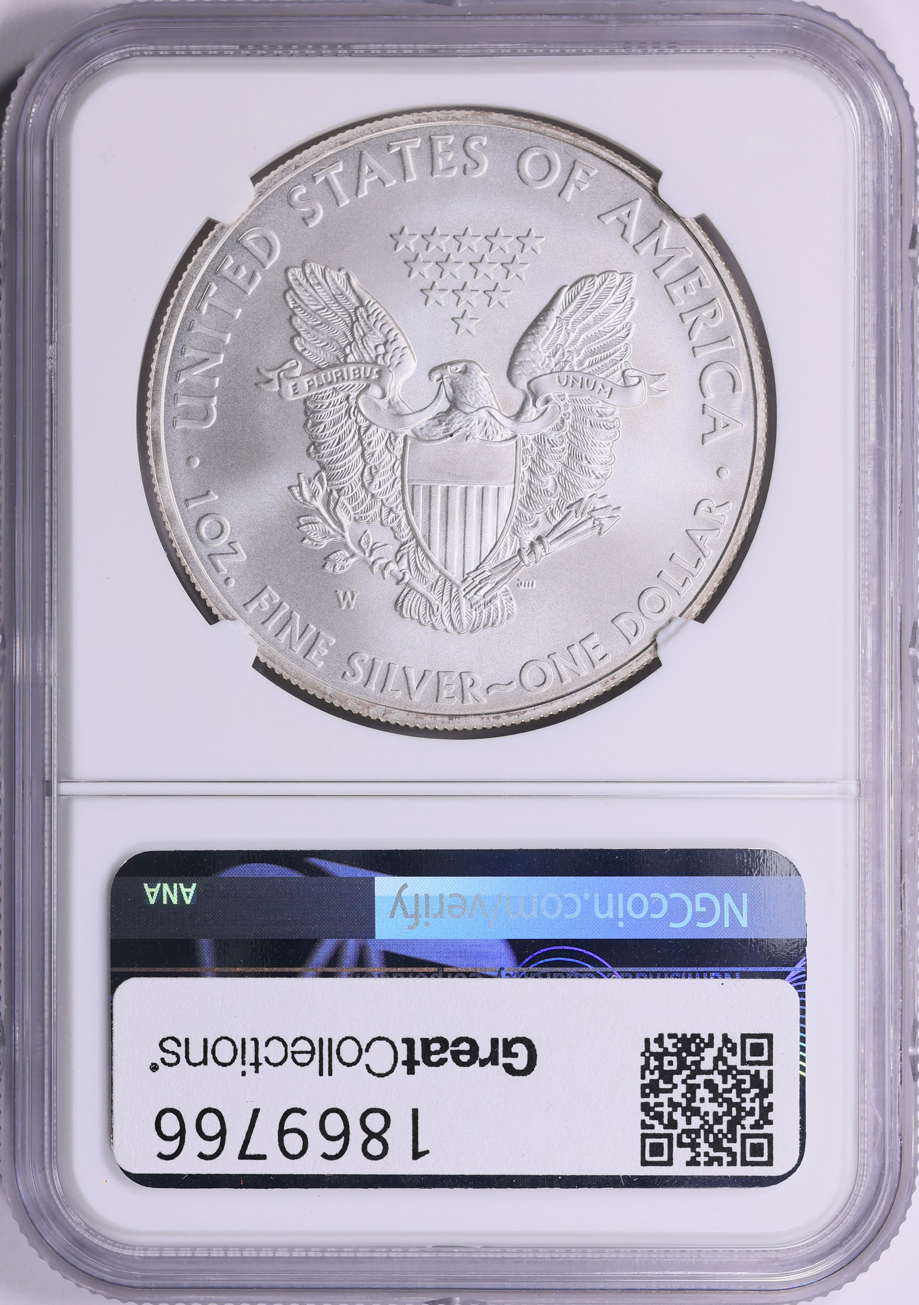 2008-W $1 Silver Eagle Burnished NGC MS-70 (Mercanti Signed Label) (Item 1869766 ...