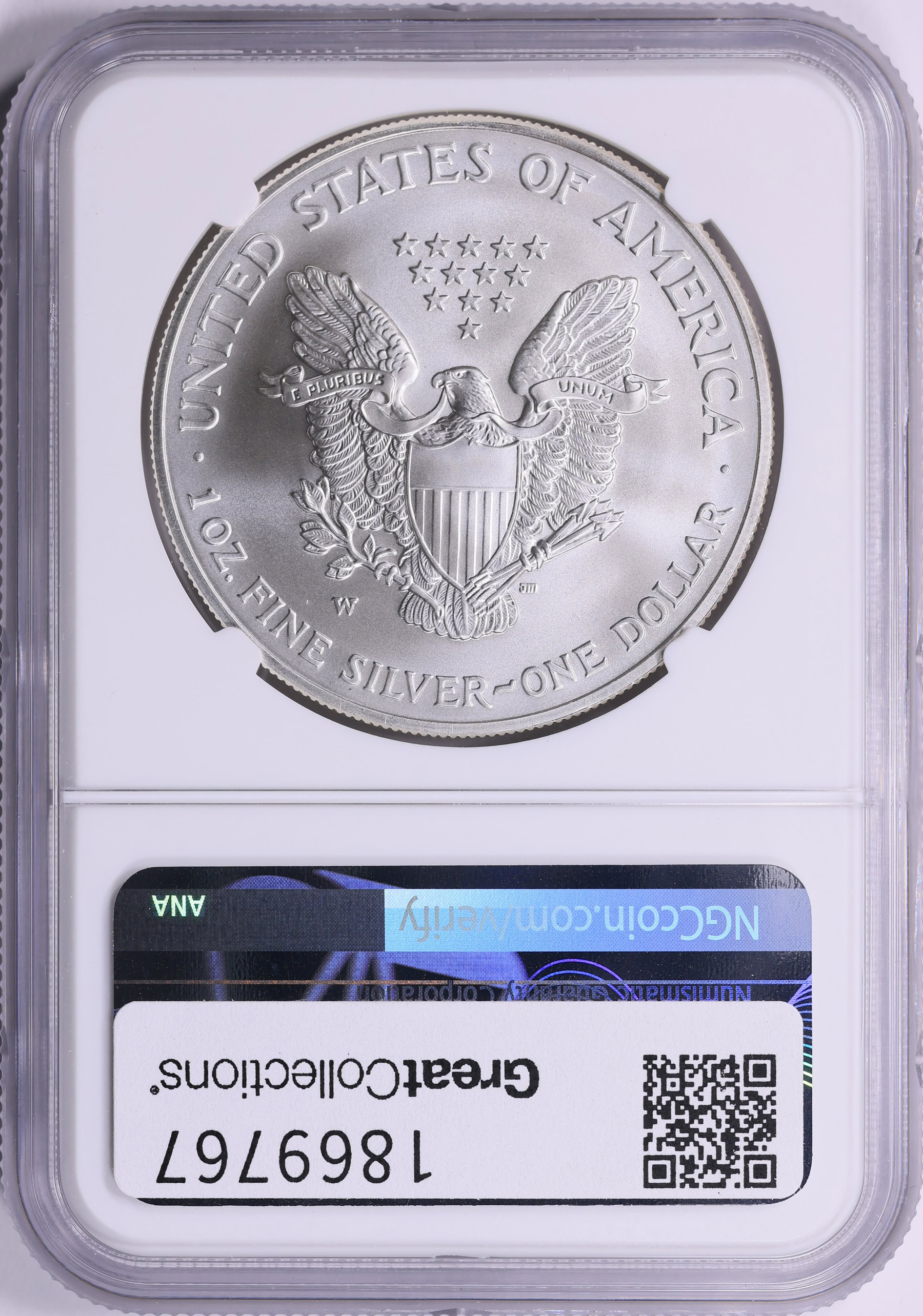 2007-W $1 Silver Eagle Burnished NGC MS-70 (Mercanti Signed Label) (Item 1869767 ...