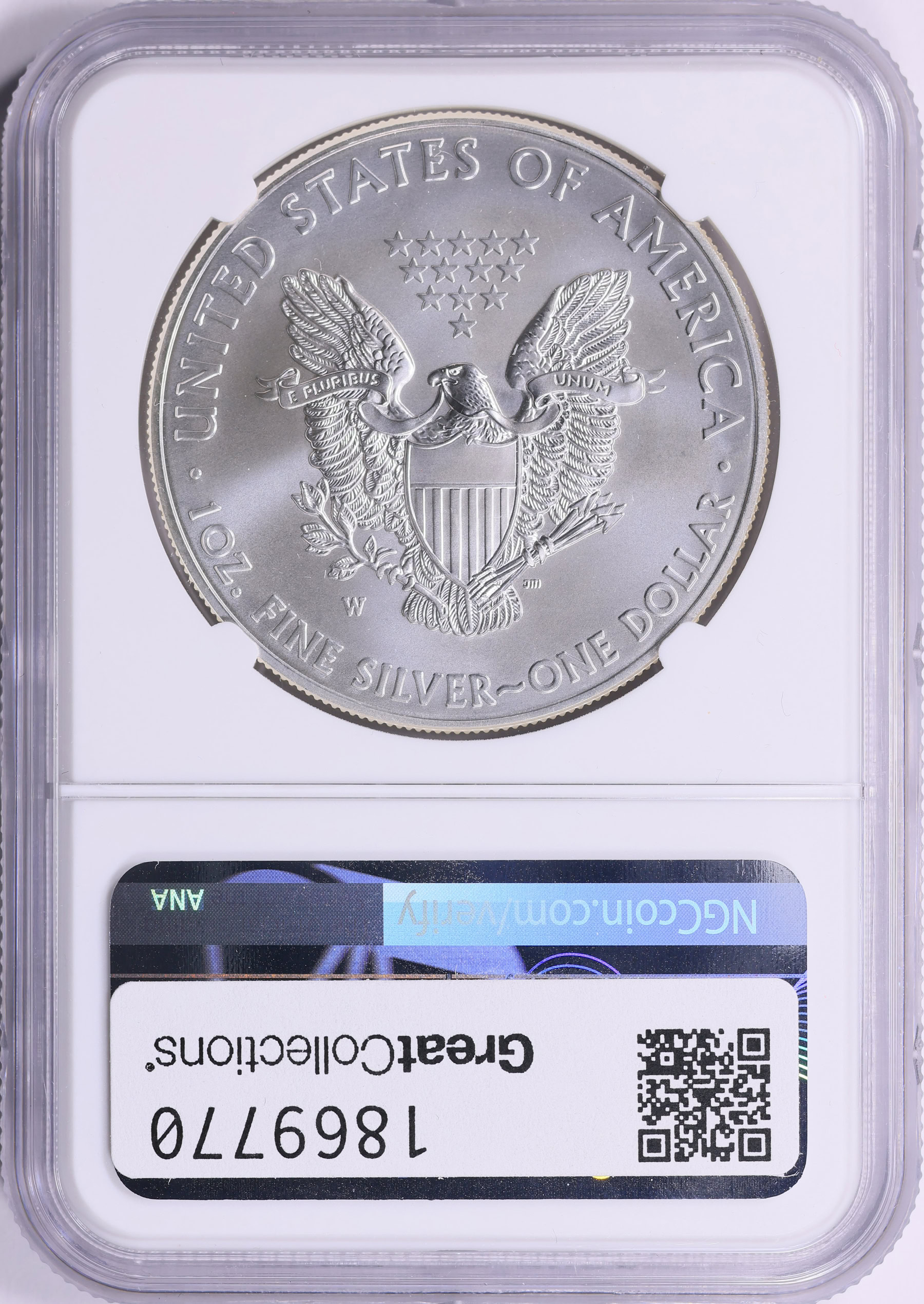 2012-W $1 Silver Eagle Burnished NGC MS-70 (Mercanti Signed Label) (Item 1869770 ...