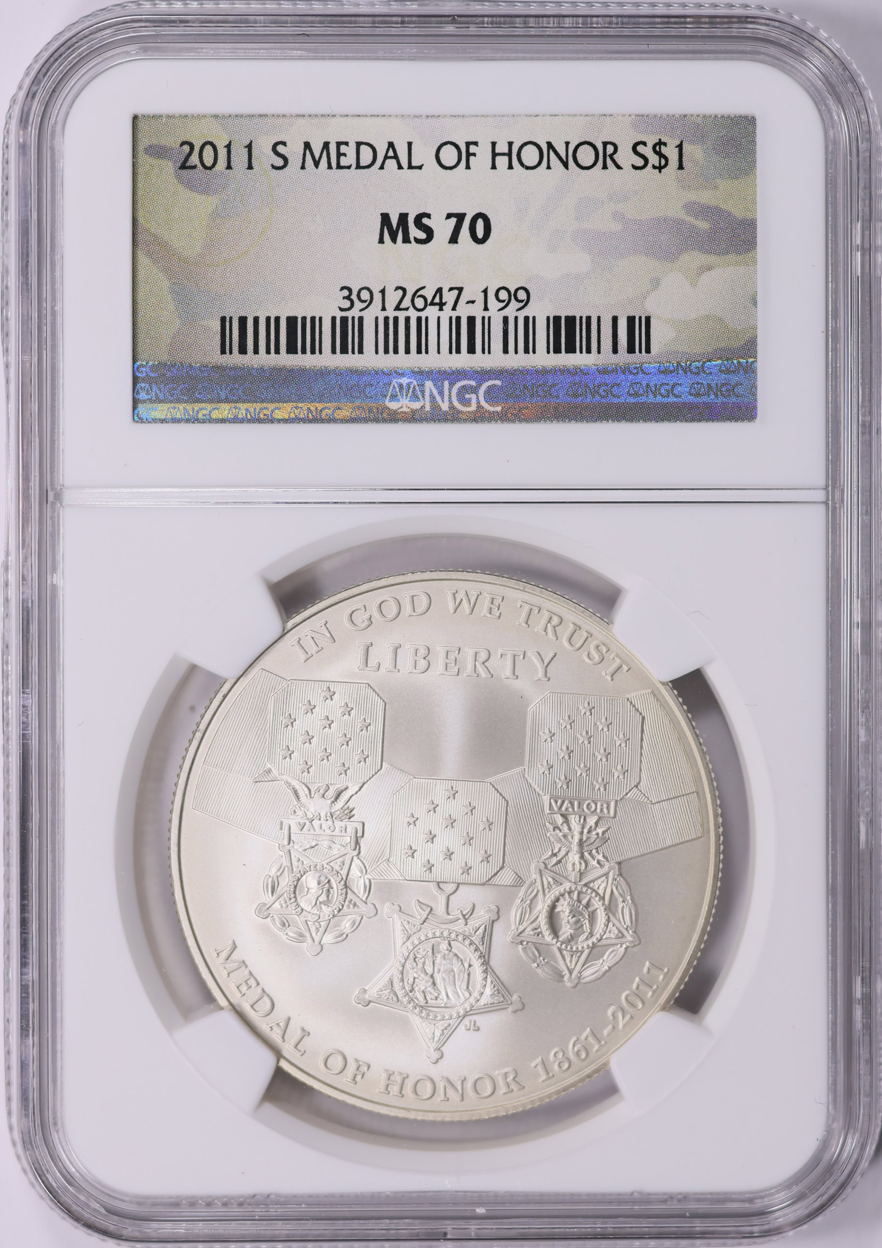 2011-S Medal of Honor Silver Dollar NGC MS-70 (Cameo Label) (Item ...