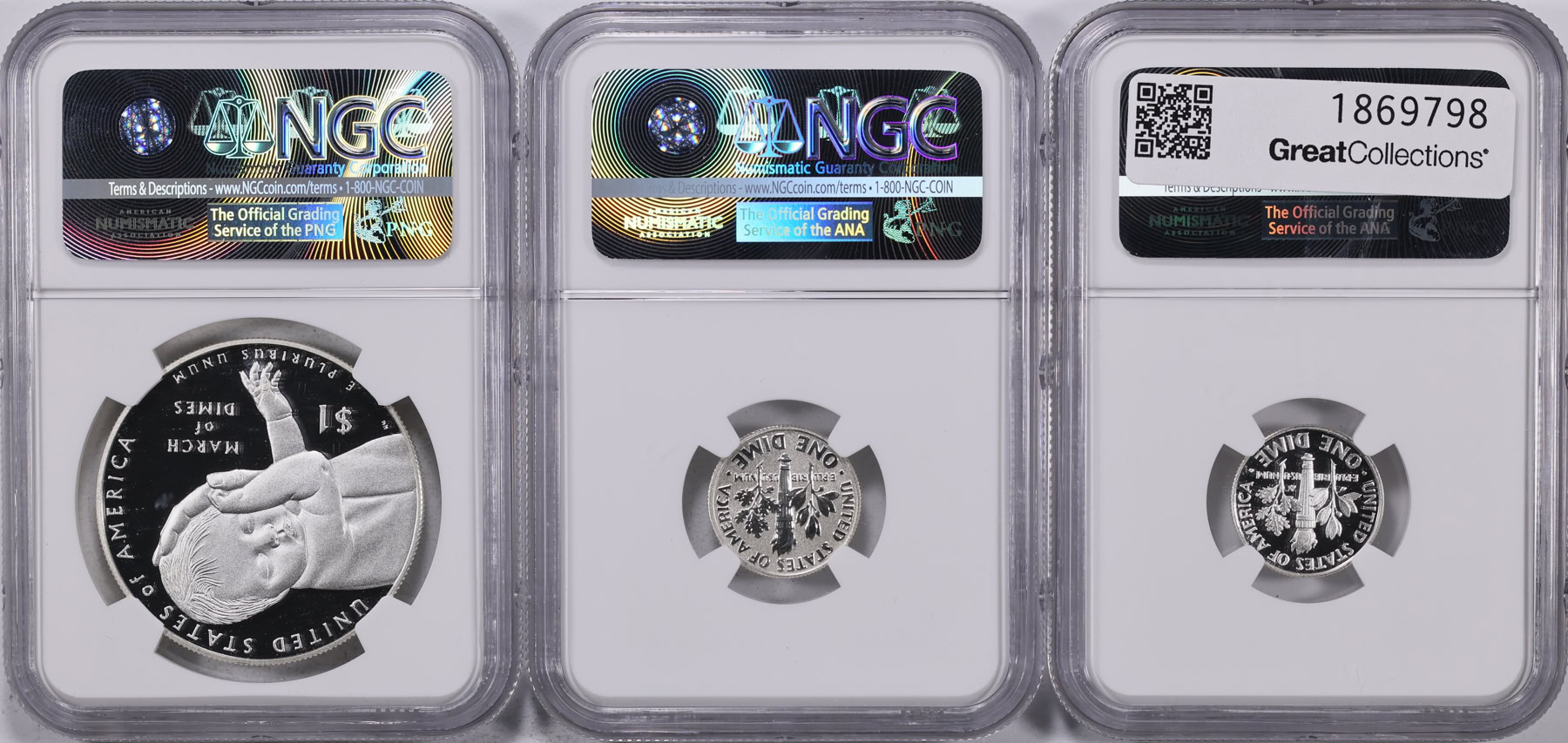 2015 March of Dimes Set Silver Dollar, Reverse Proof Dime and Proof ...