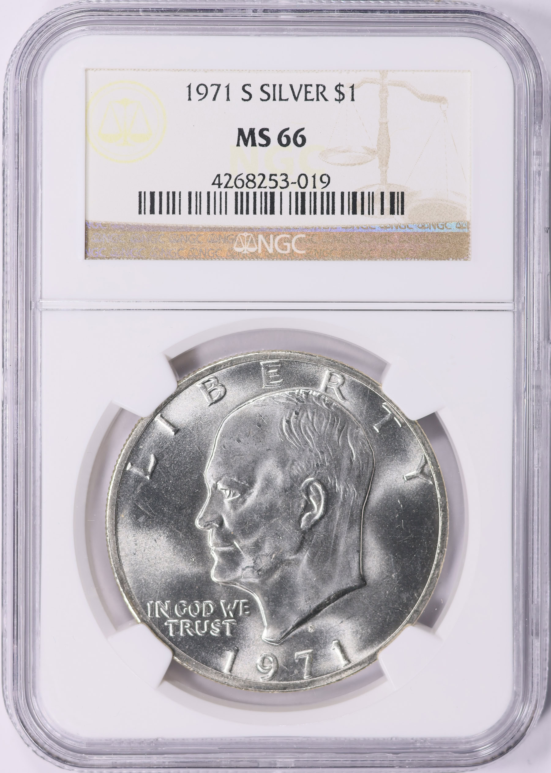 1971-S Eisenhower Dollar Silver NGC MS-66 (Item 1869807) | GreatCollections Coin Auctions