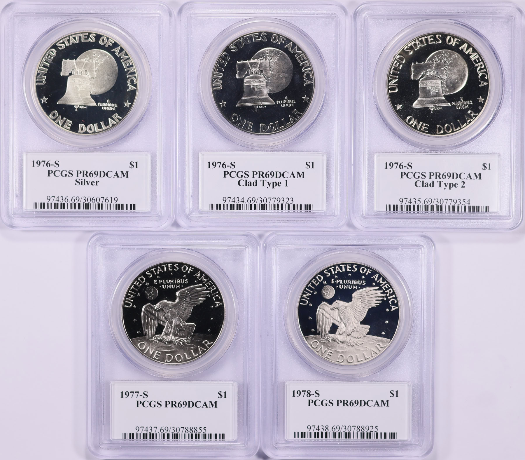 Eisenhower Proof Dollar Date Run Including Silver PCGS Proof-69 DCAM ...
