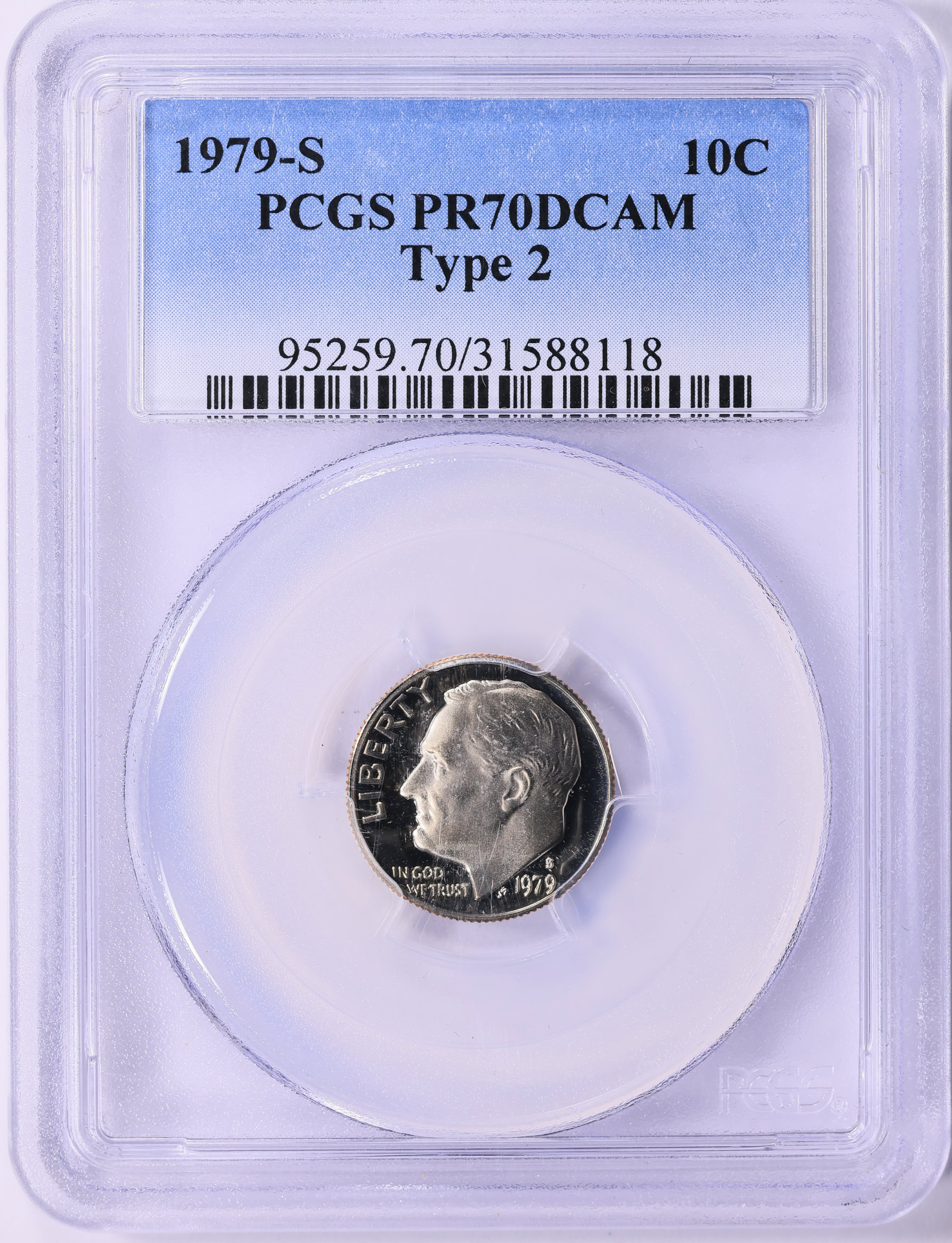 1979-S Roosevelt Dime Type 2 PCGS Proof-70 DCAM (Item 1869829 ...