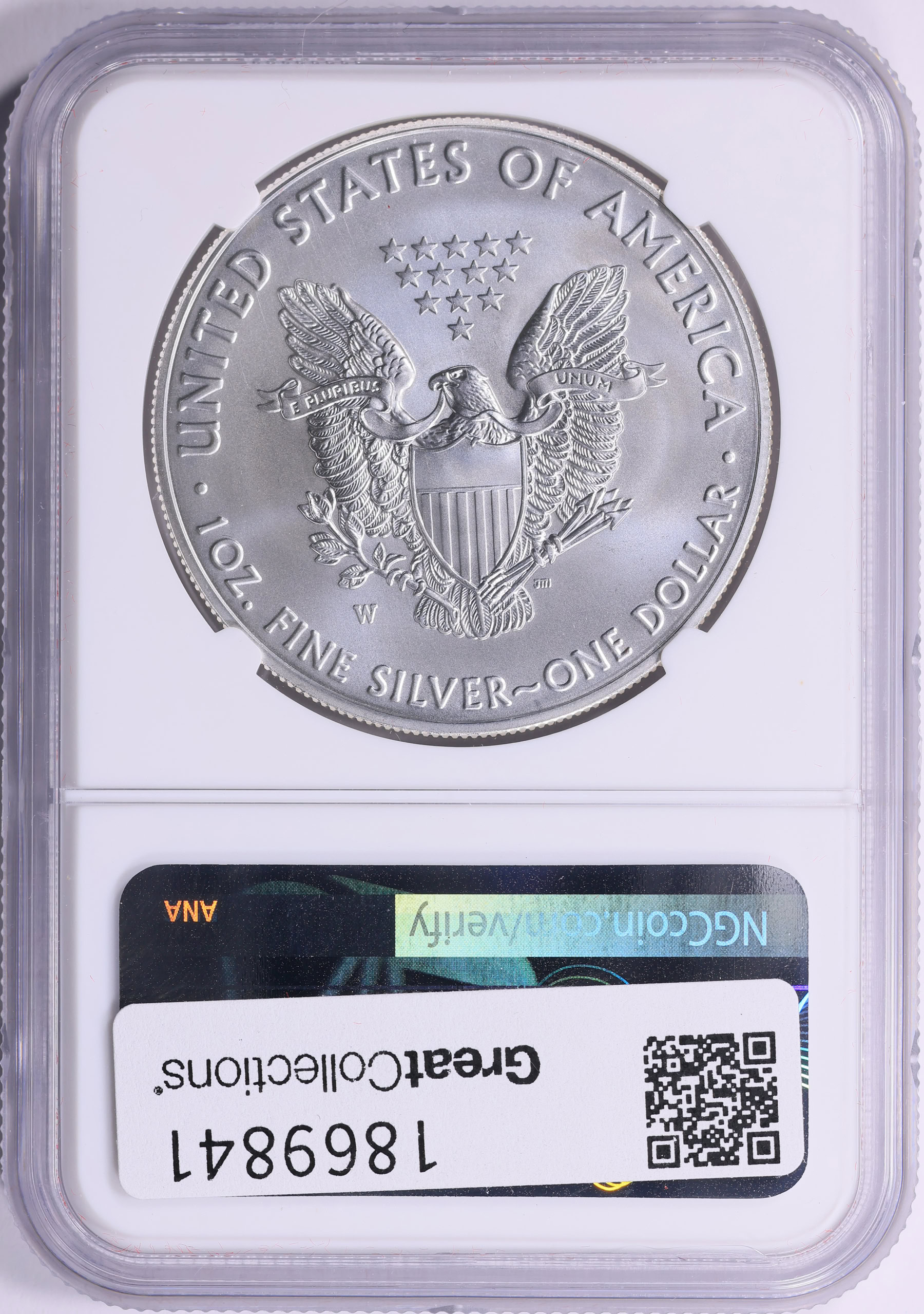 2020-W $1 Silver Eagle Early Releases Burnished NGC MS-70 (Mercanti Signed Label) (Item 1869841 ...