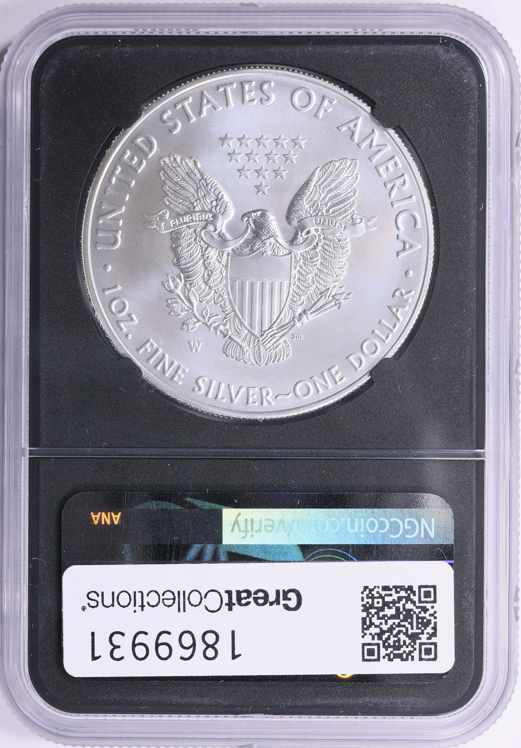 2020-W $1 Silver Eagle First Day of Issue Burnished NGC MS-70 (Eagle Label) (Black Retro Holder ...