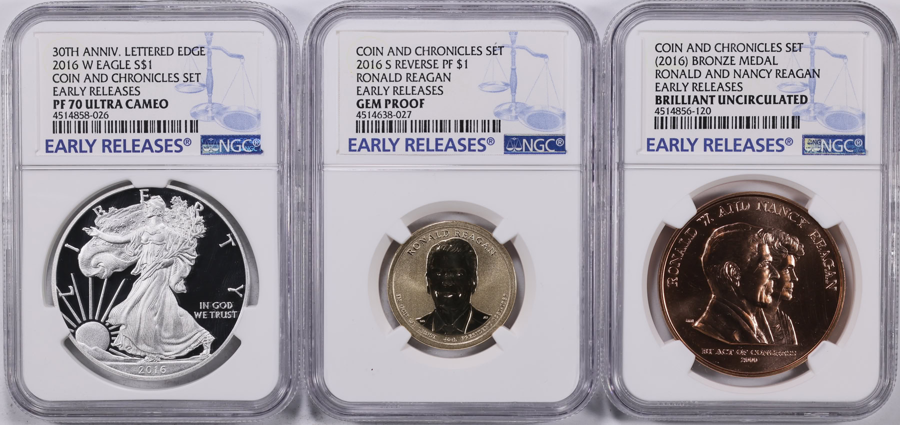 2016-S Presidential Dollar Ronald Reagan Coin and Chronicles Set ...