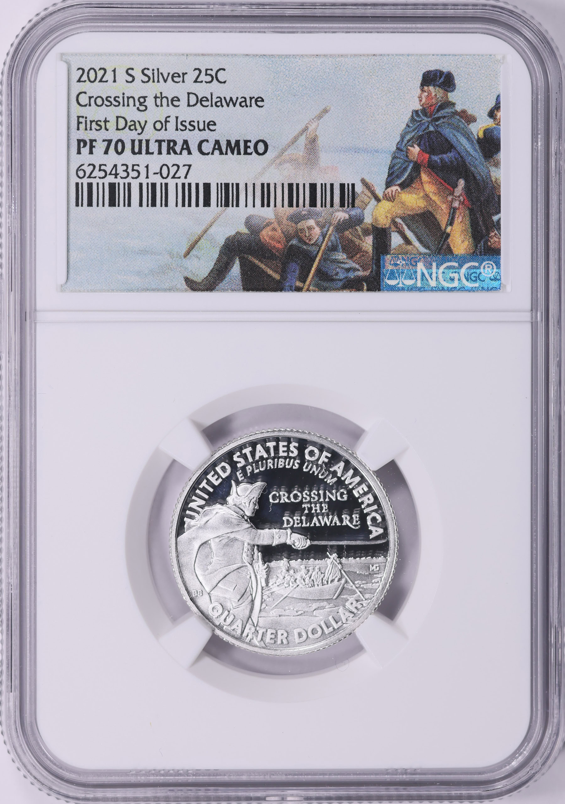 2021-S America the Beautiful Quarter Crossing the Delaware Silver First ...