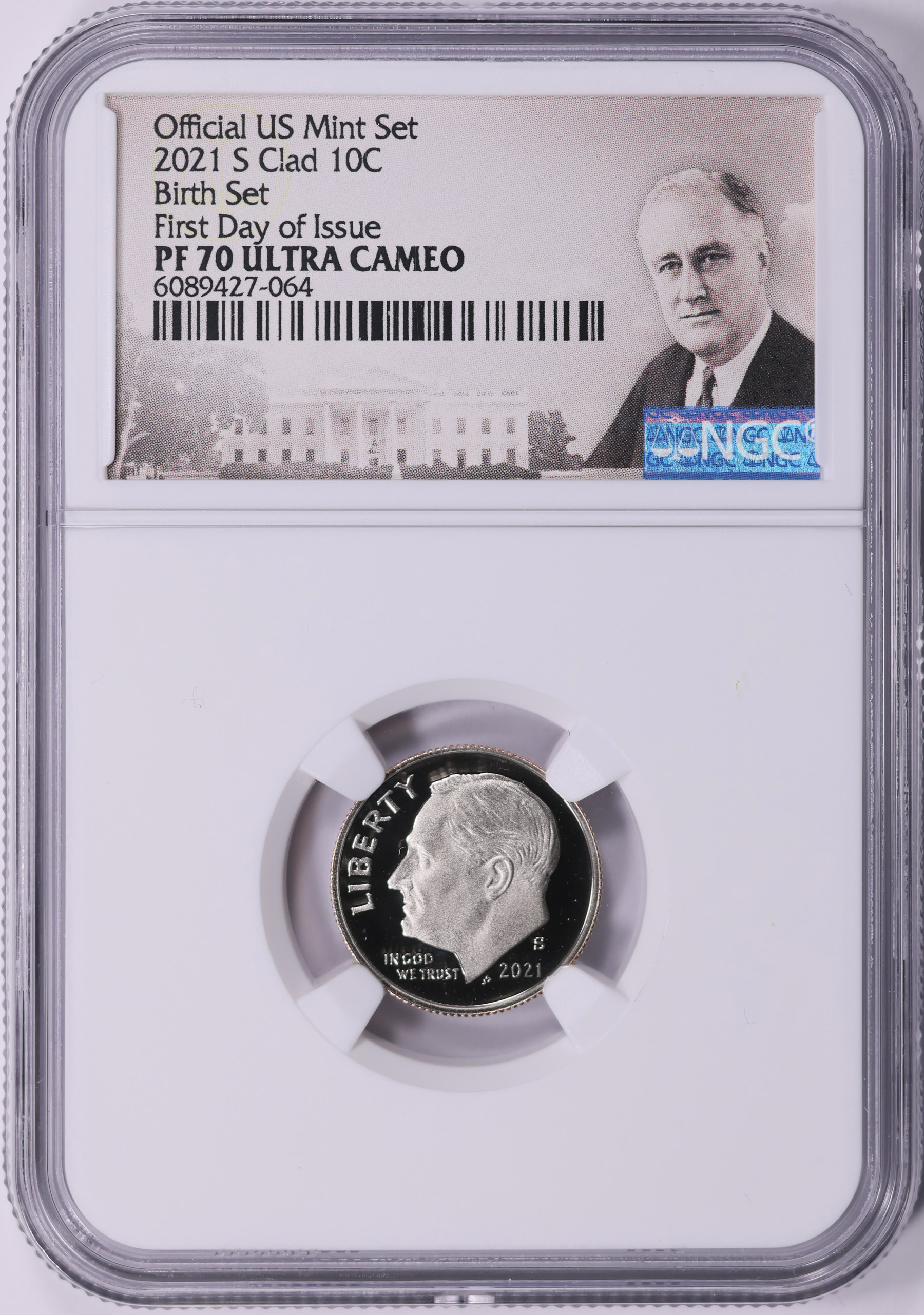 2021-S Roosevelt Dime From the Birth Set First Day of Issue NGC Proof ...