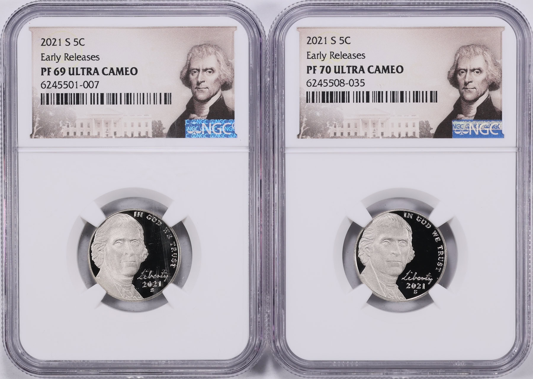 2021-S Jefferson Nickel Early Releases NGC Proof-69/70 UC (Jefferson ...
