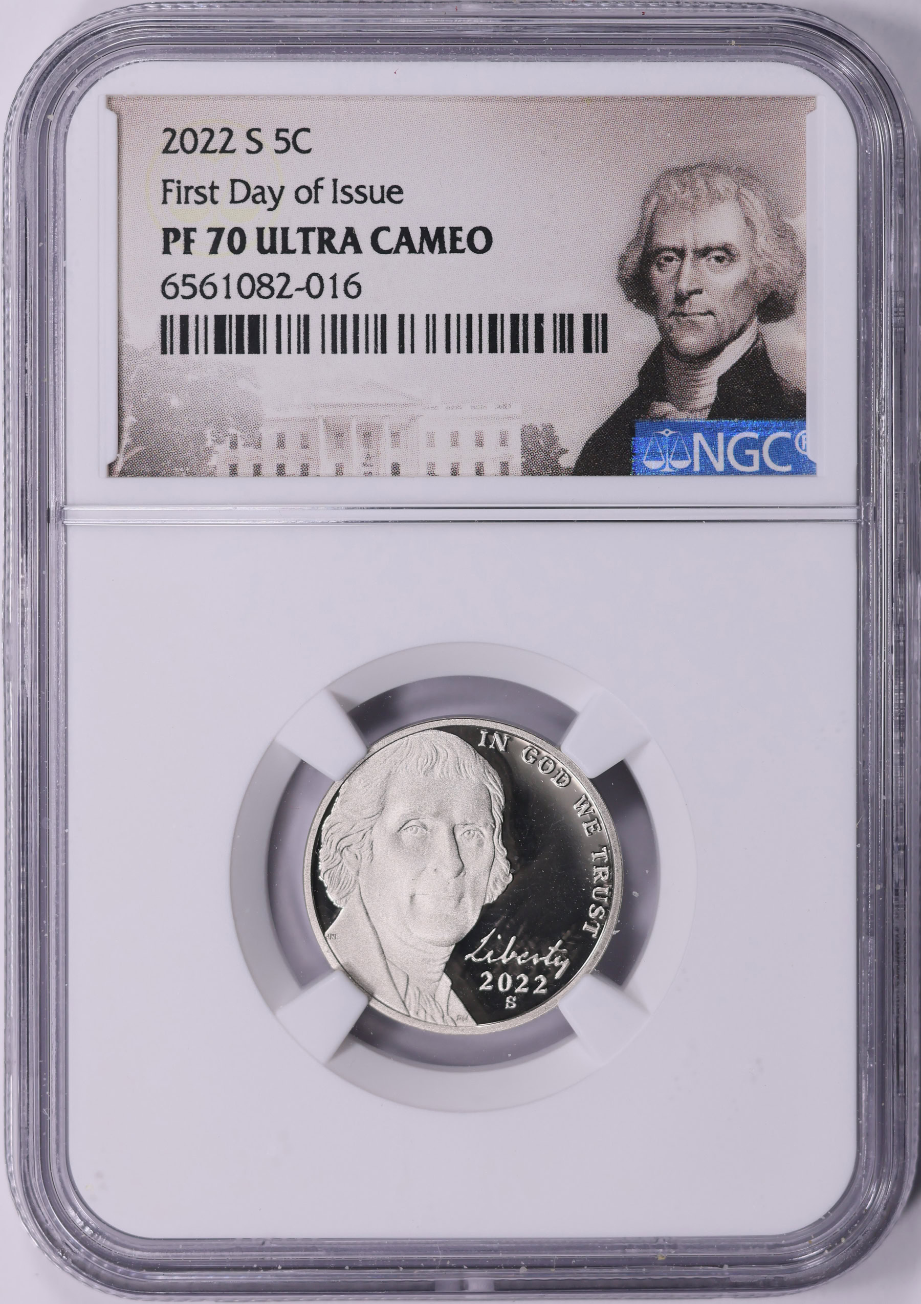 2022-S Jefferson Nickel First Day of Issue NGC Proof-70 UC (Jefferson ...