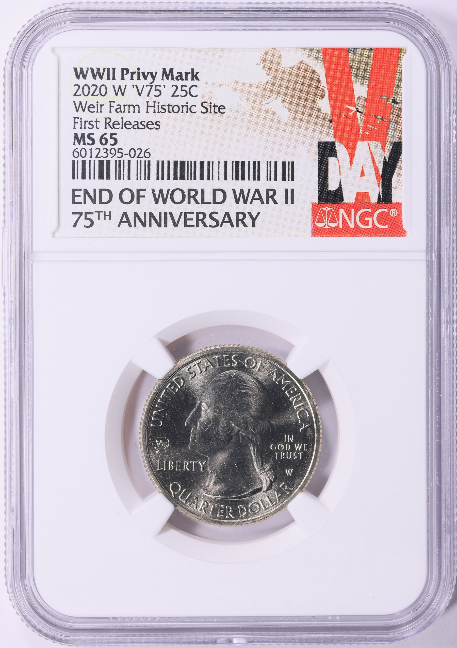 2020-W America the Beautiful Quarter Weir Farm Historic Site V75 Privy ...