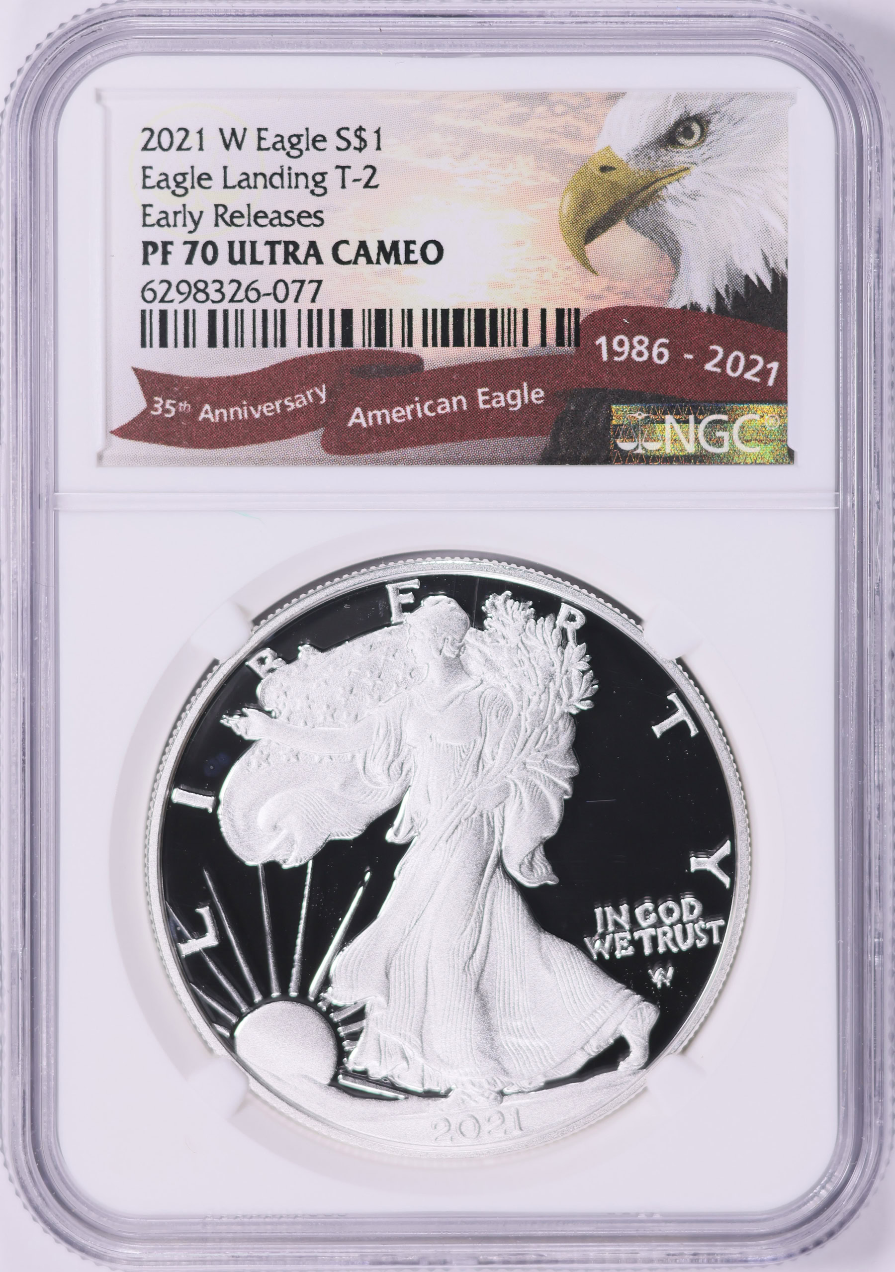 2021-W $1 Silver Eagle Type 2 Early Releases NGC Proof-70 UC (Eagle Label) (Item 1870202 ...