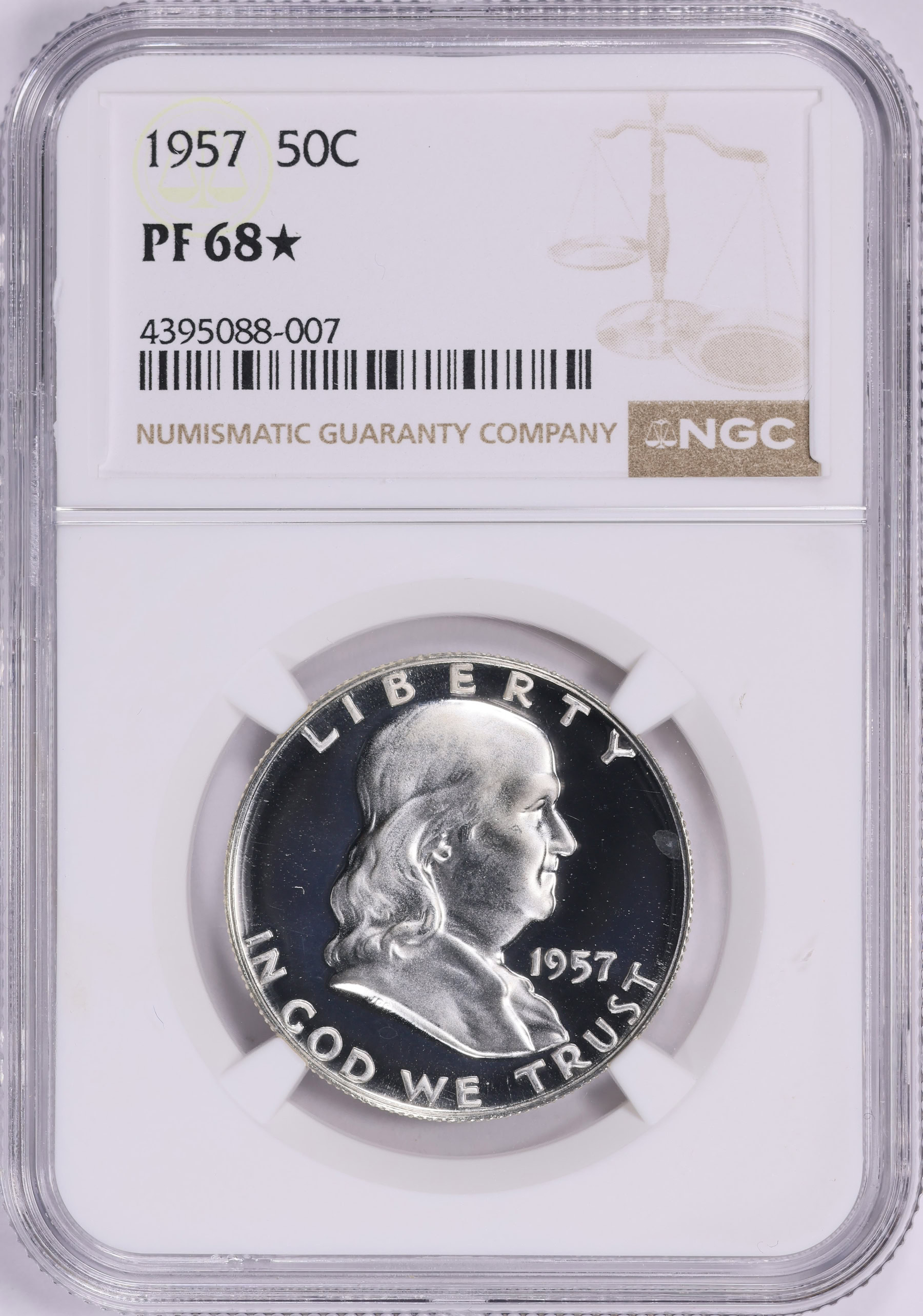 1957 Franklin Half Dollar NGC Proof-68 ★ (Item 1870379) | GreatCollections Coin Auctions