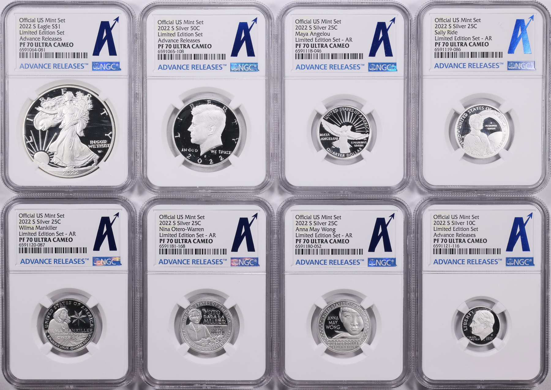 2022-S Limited Edition Silver Proof Set Advance Releases NGC Proof-70 ...