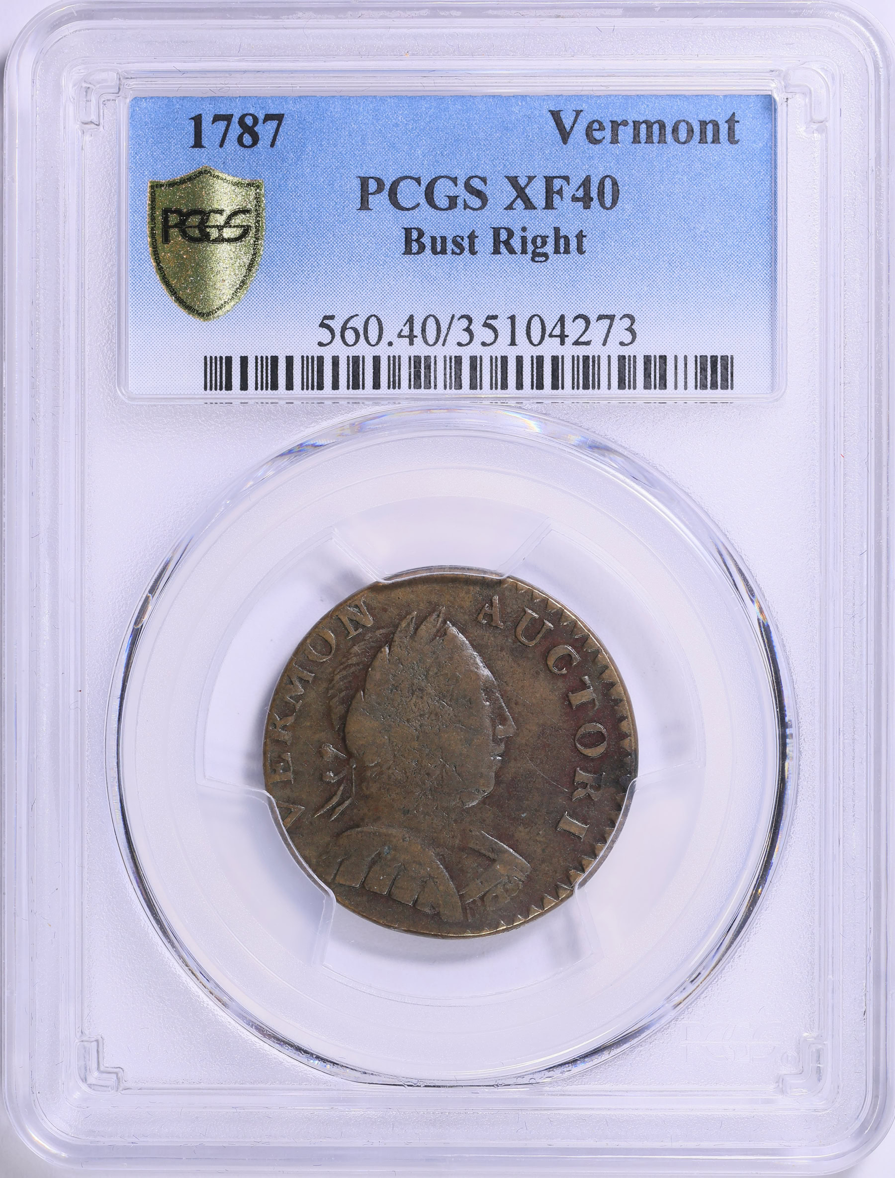 1787 Vermont Copper Bust Right PCGS XF-40 (Item 1871230 ...