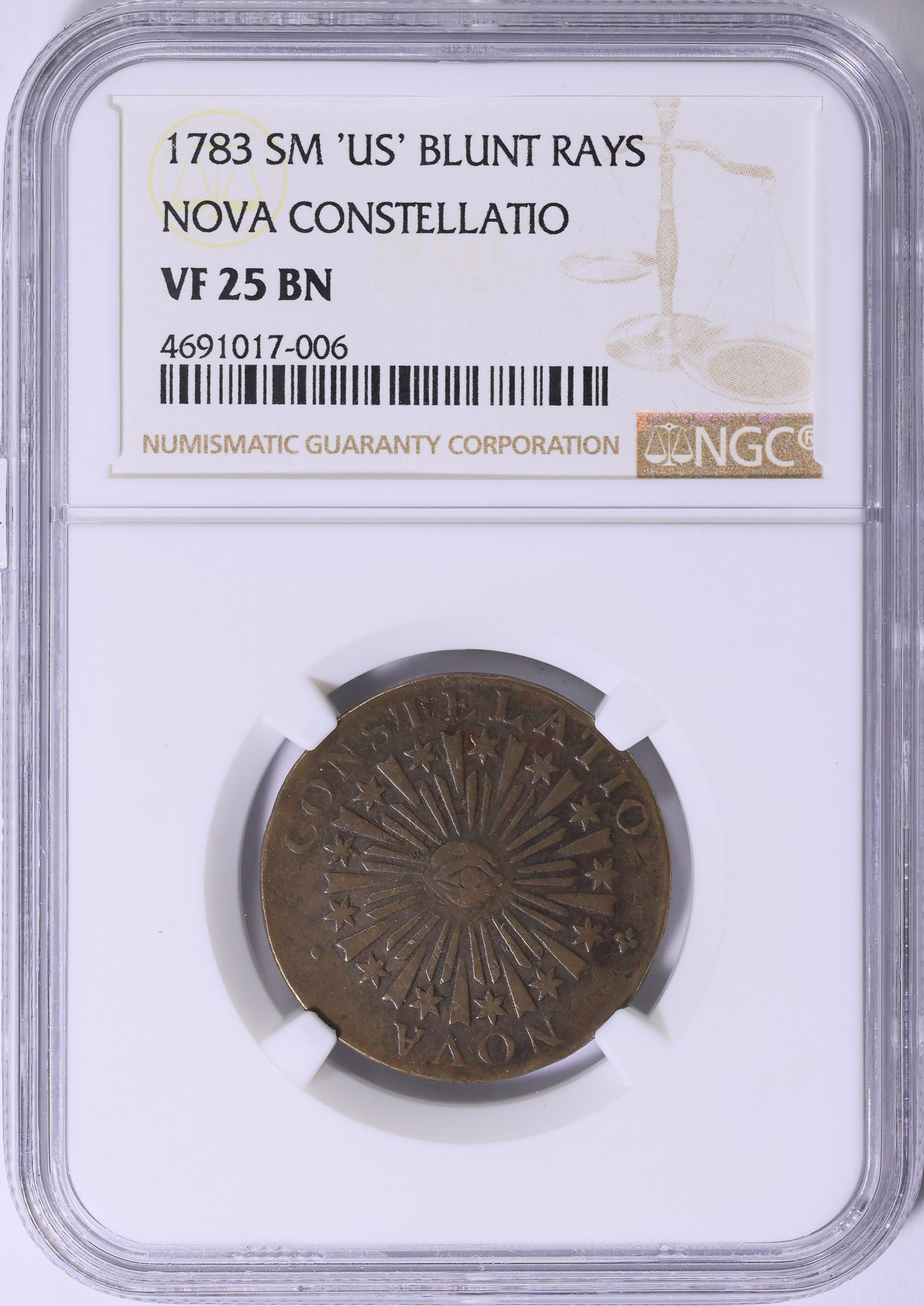 1783 Nova Constellatio Blunt Rays, Small US NGC VF-25 BN (Item 1871236) | GreatCollections Coin ...