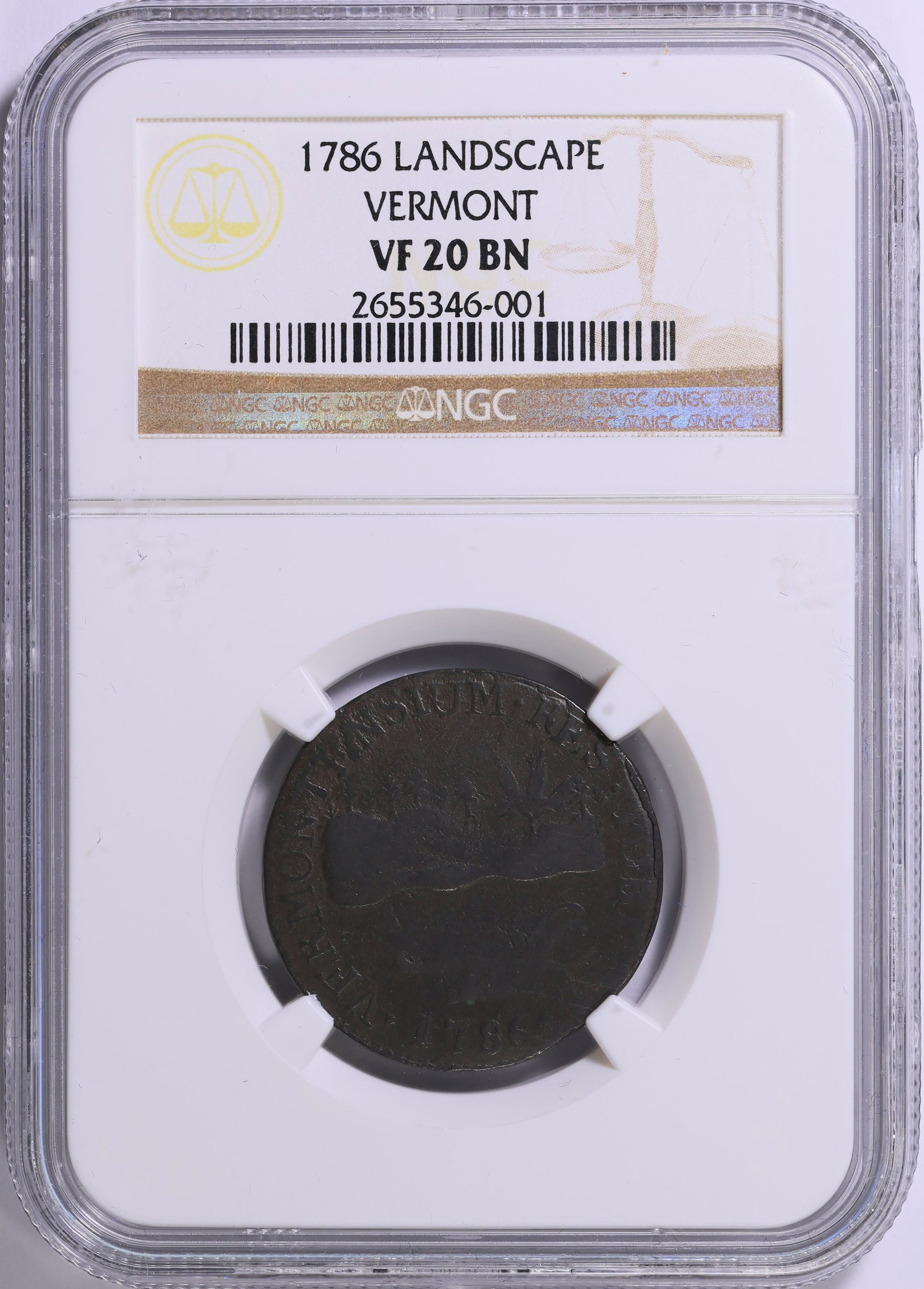 1786 Vermont Copper VERMONTENSIUM NGC VF-20 BN (Item 1871239 ...