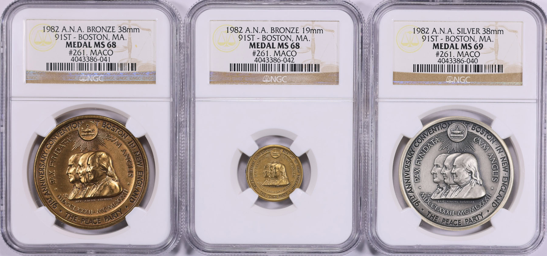 1982 Boston, Massachusetts ANA 91st Anniversary Convention Silver and ...