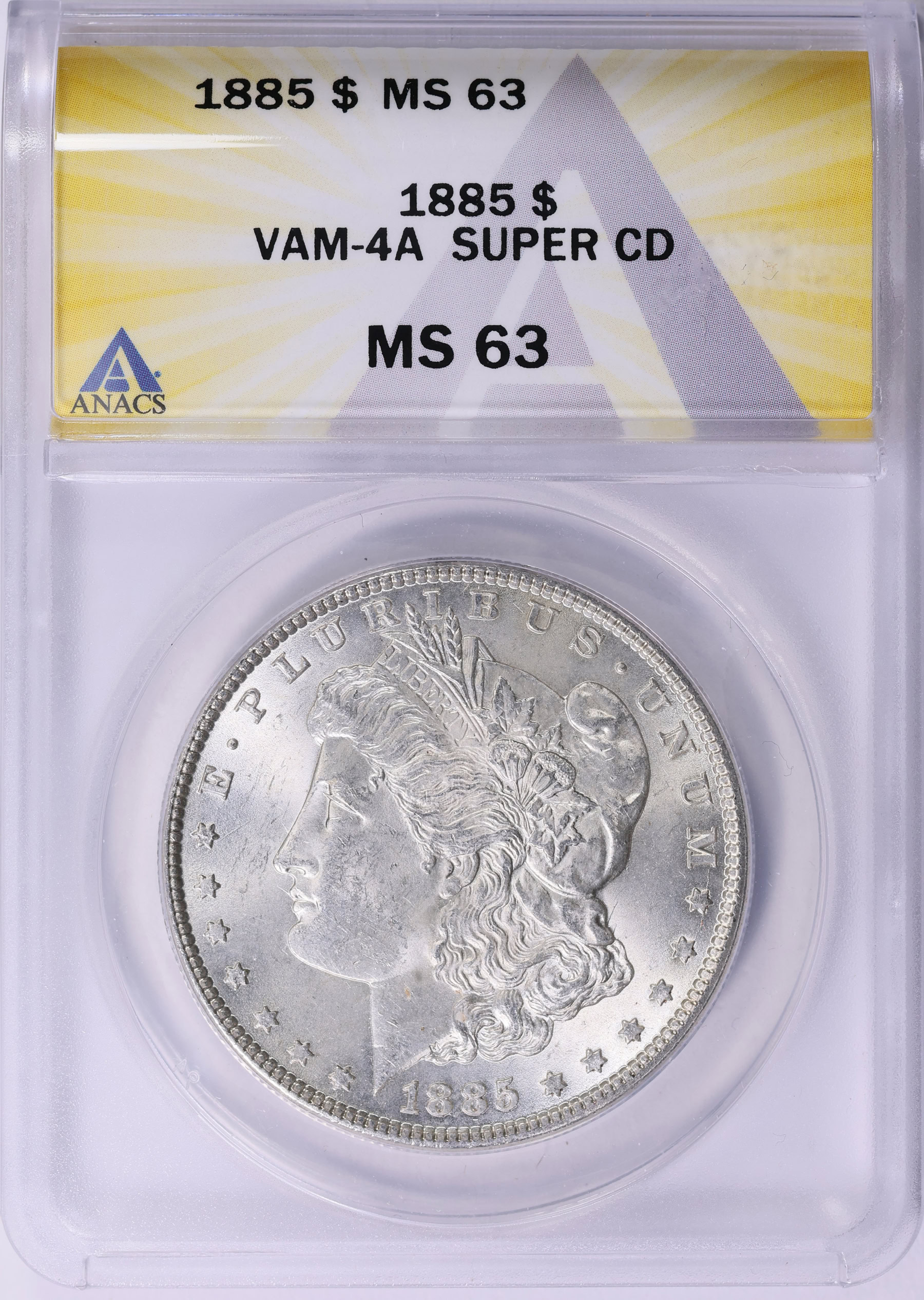 1885 Morgan Silver Dollar VAM-4A Super CD ANACS MS-63 | ANACS Cert #7700227 | GreatCollections ...