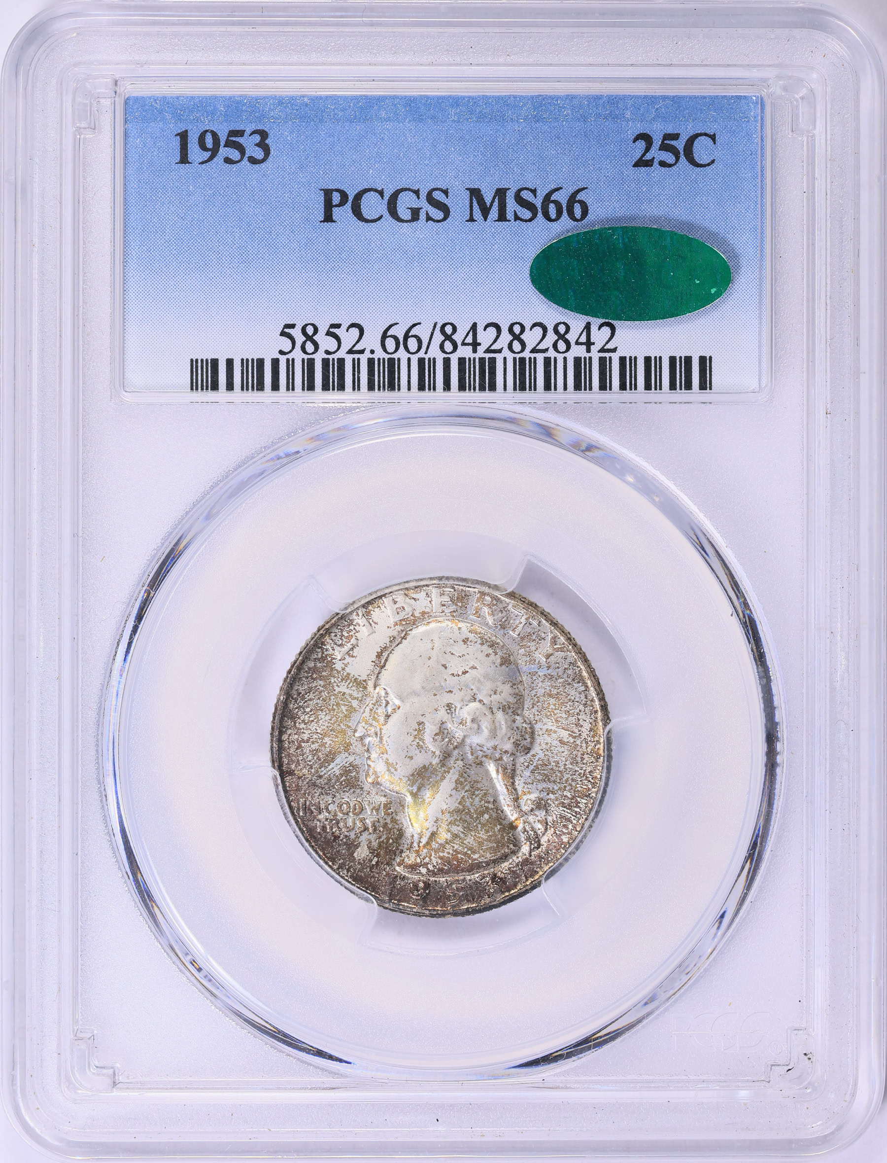 1953 Washington Quarter PCGS MS-66 (CAC Green) (Item 1871386) | GreatCollections Coin Auctions
