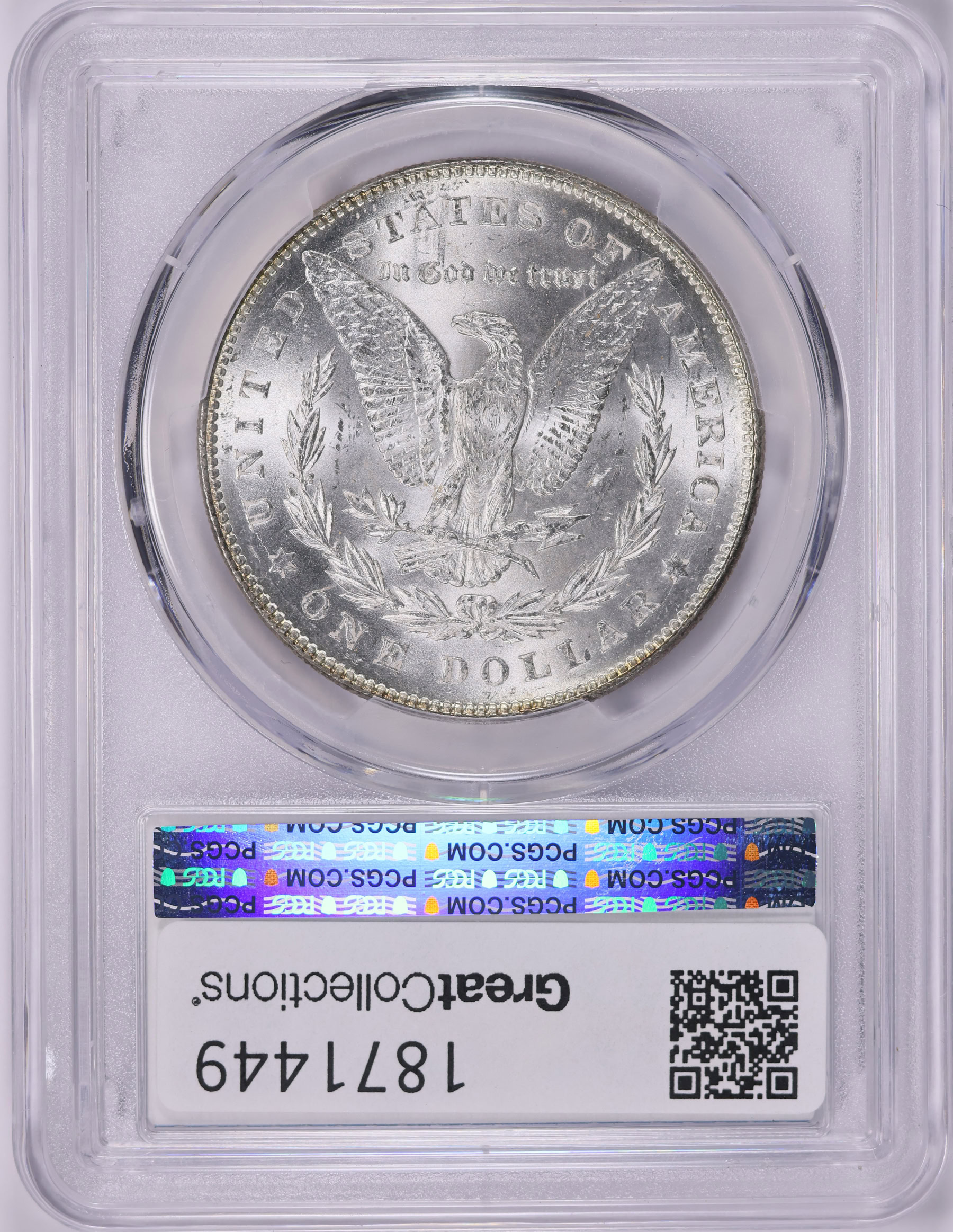 1878 Morgan Silver Dollar 7 Tailfeathers, Reverse of 1878 PCGS MS-62 (Item 1871449 ...