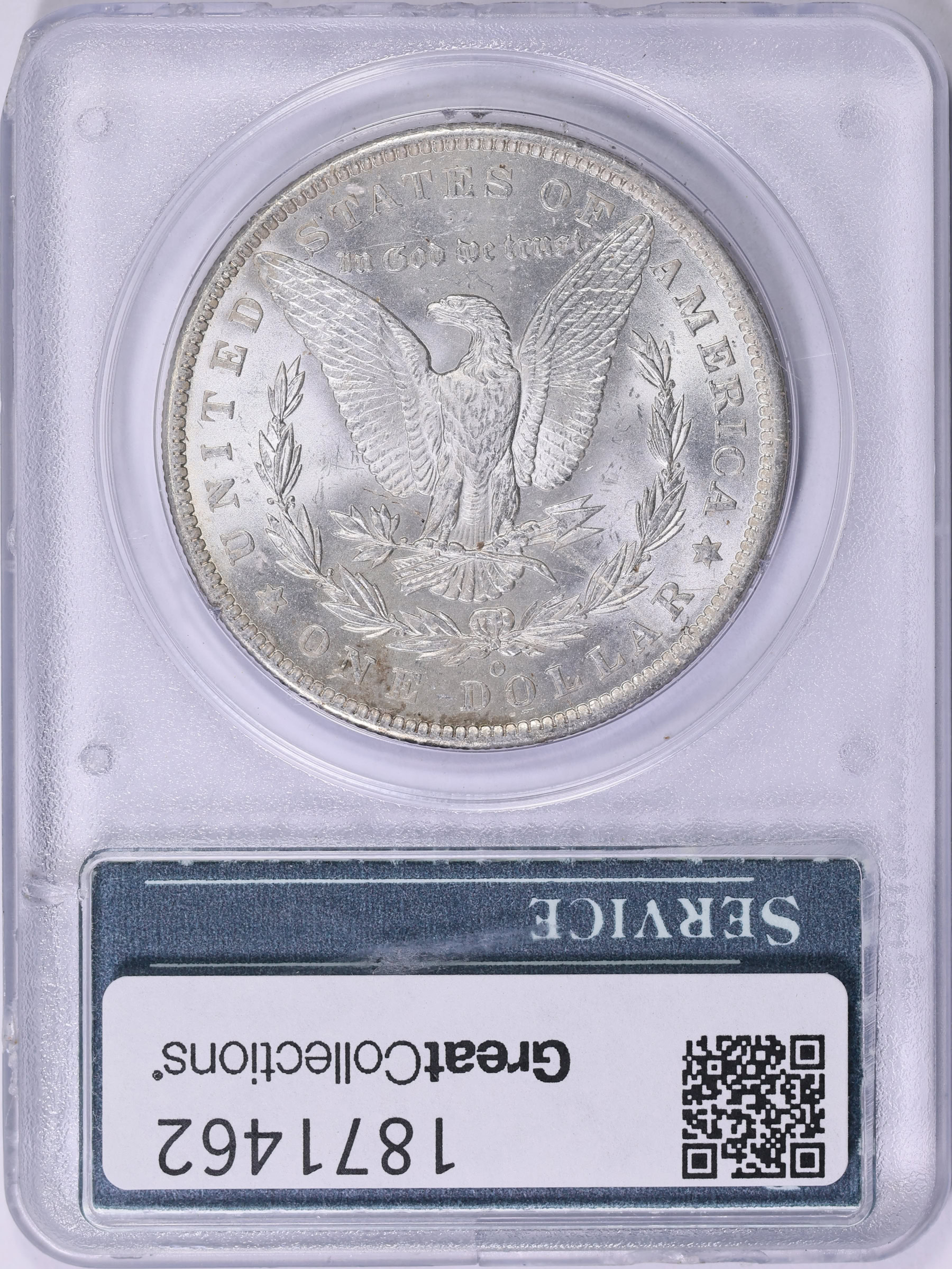 1885-O Morgan Silver Dollar PCGS MS-63 OGH (1st Gen) (Item 1871462) | GreatCollections Coin Auctions