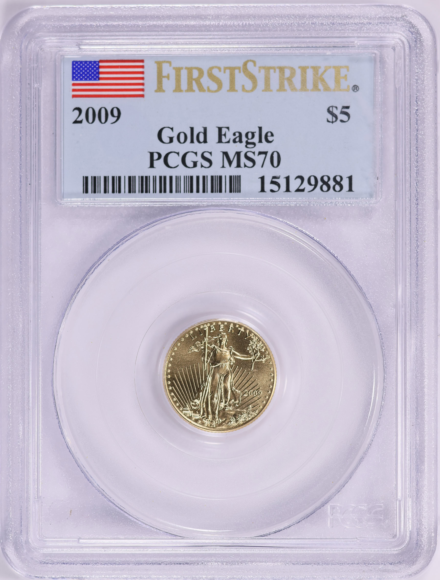 2009 $5 Tenth-Ounce Gold American Eagle First Strike PCGS MS-70 (Item 1871472 ...