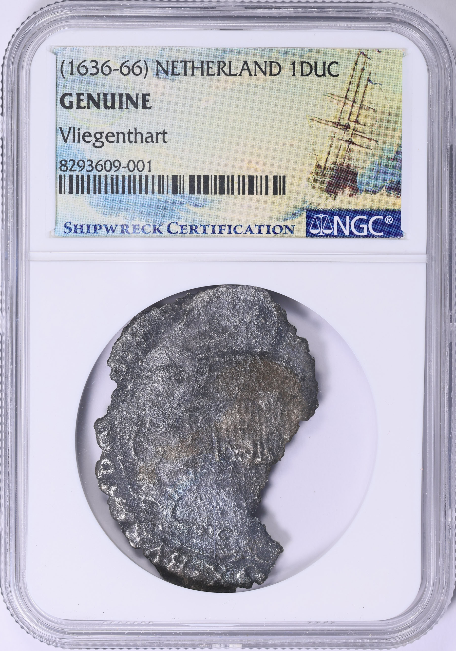 Netherlands ND (1636-66) Silver Ducaton NGC Genuine (Ex: Vliegenthart ...