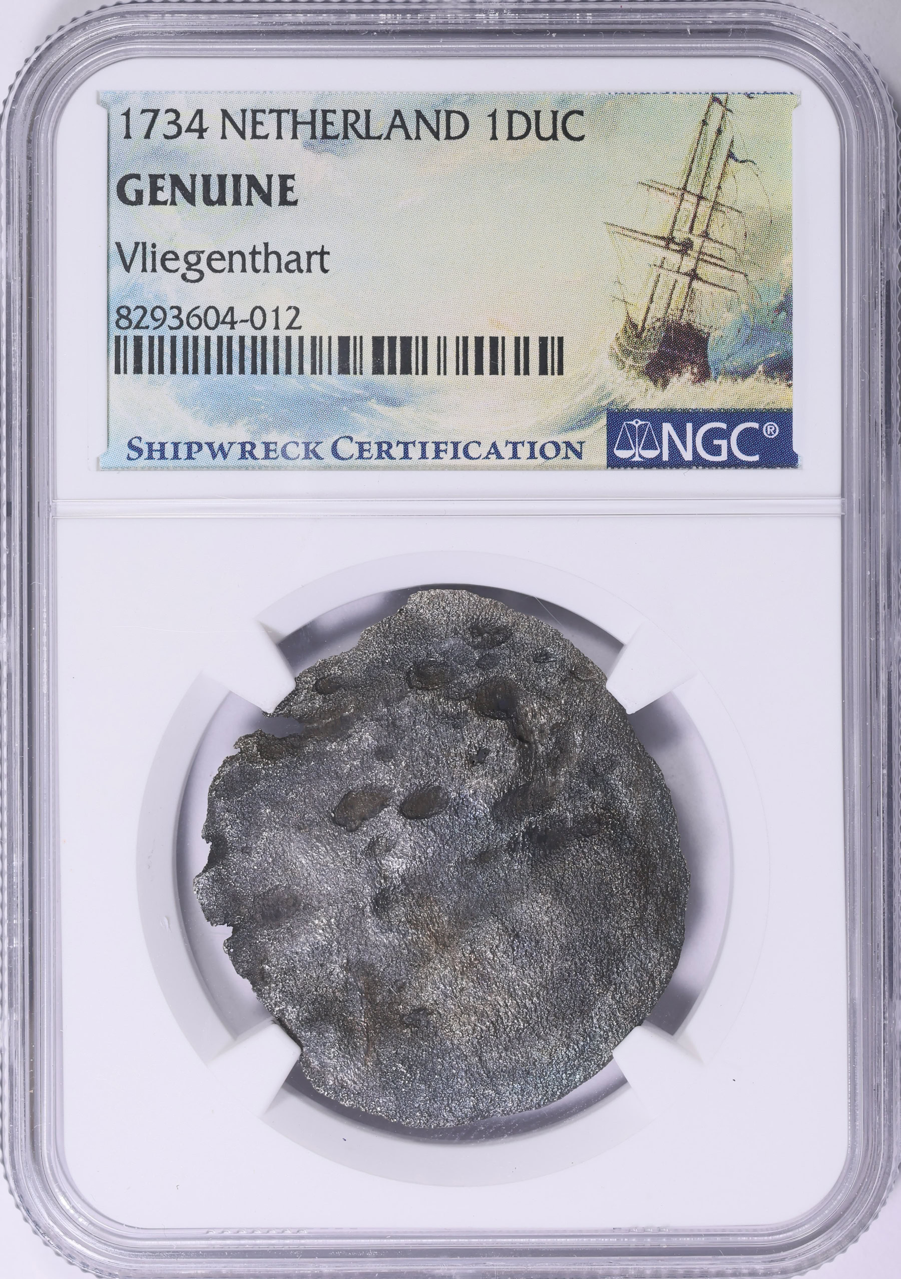 Netherlands 1734 Silver Ducaton NGC Genuine (Vliegenthart Shipwreck ...