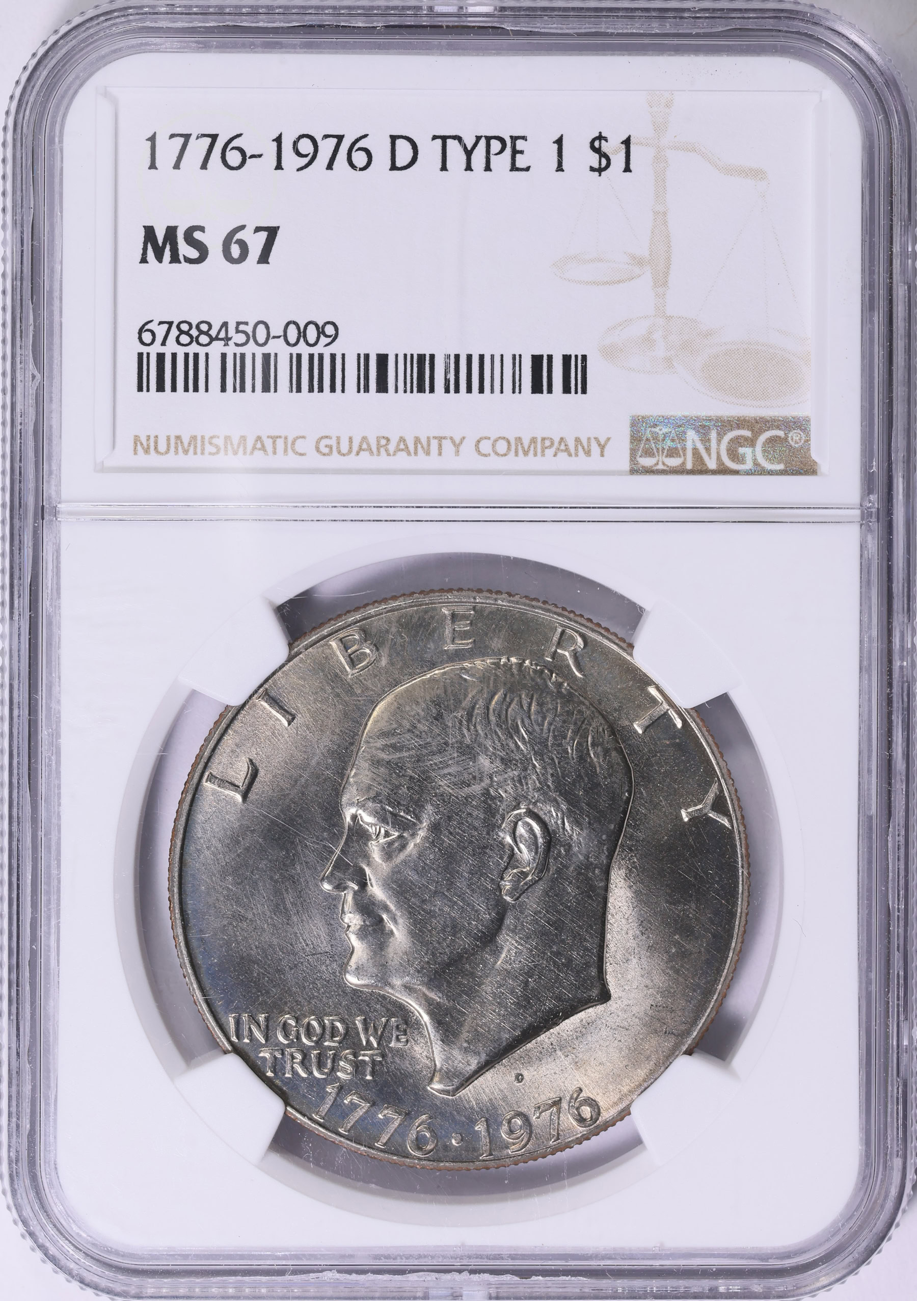 1976-D Eisenhower Dollar Type 1 NGC MS-67 (Item 1871874) | GreatCollections Coin Auctions
