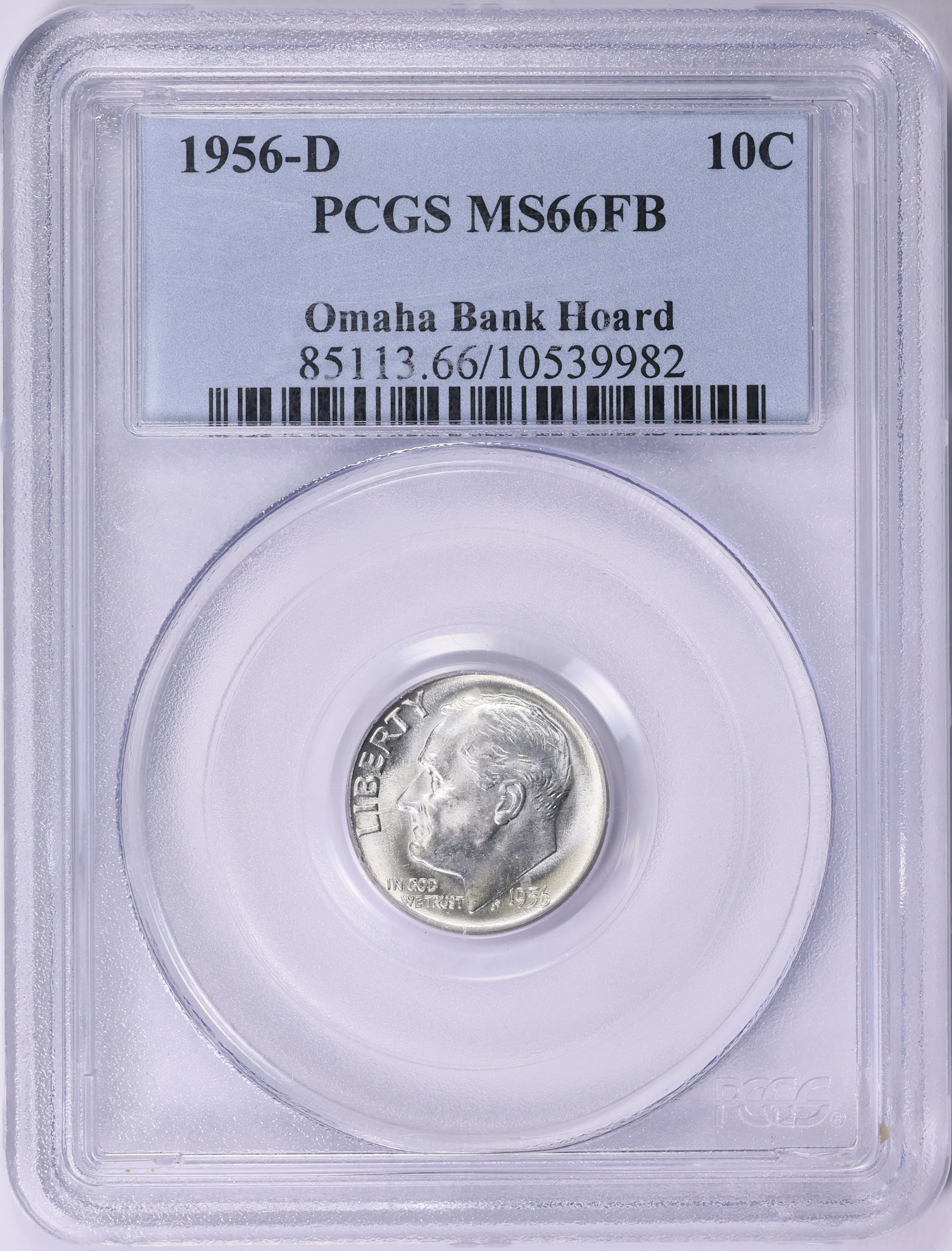 1956-D Roosevelt Dime PCGS MS-66 FB (Omaha Bank Hoard) (Item 1871949 ...
