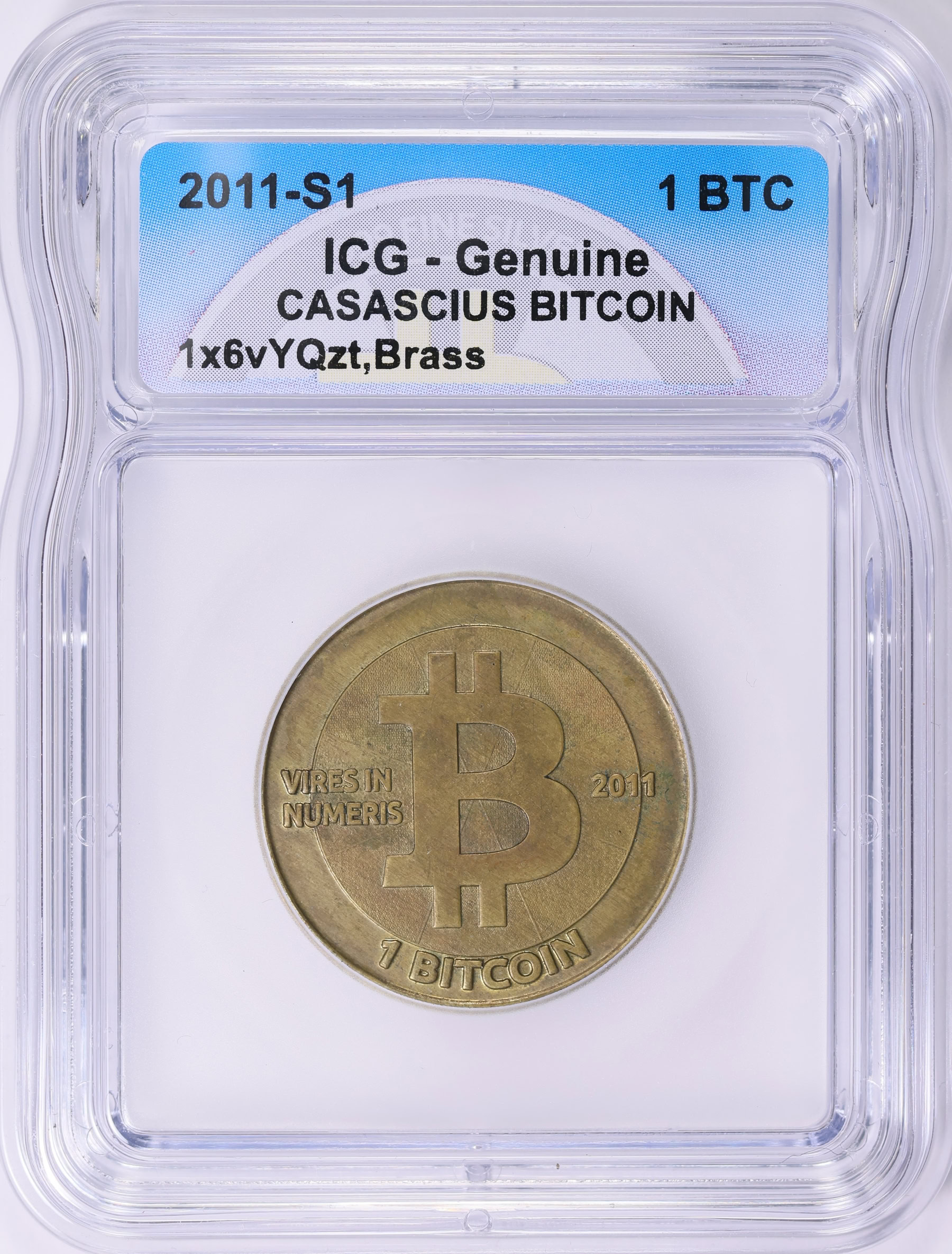 2011 1 BTC Casascius Bitcoin Series One CASACIUS Error Coin 1x6vYQzt ...