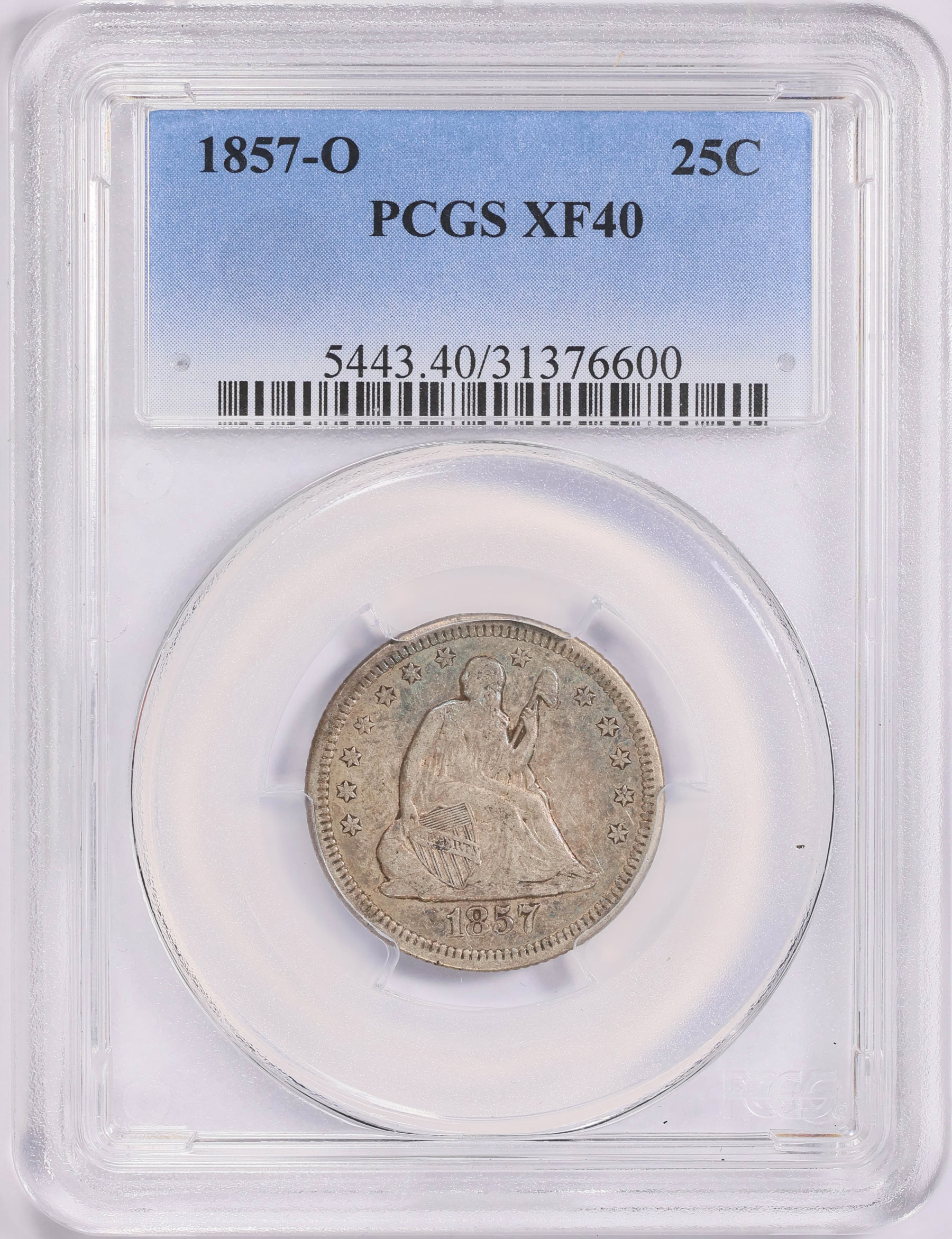 1857-O Seated Liberty Quarter PCGS XF-40 (Toned) (Item 1872011) | GreatCollections Coin Auctions