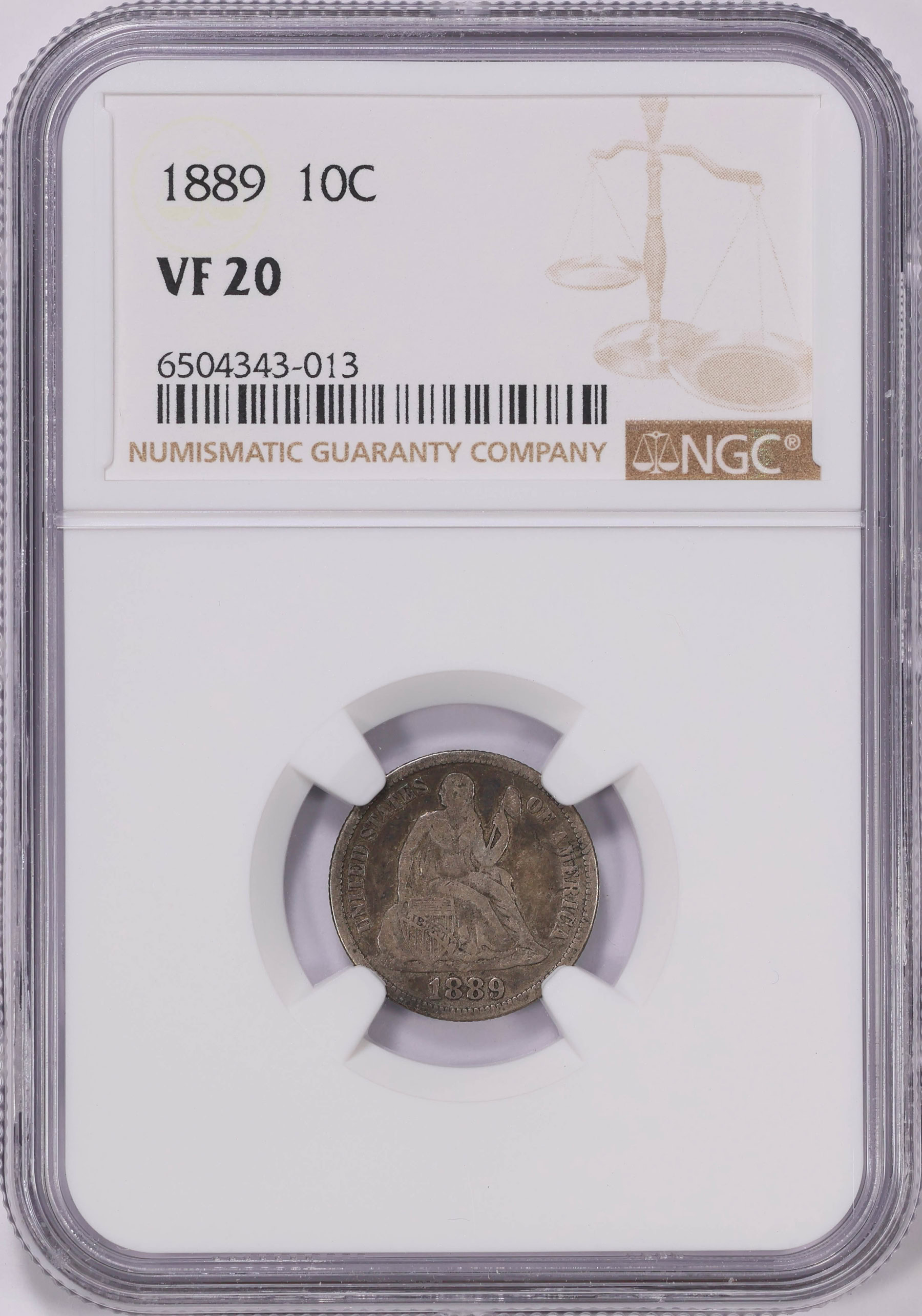 1889 Seated Liberty Dime NGC VF-20 (Item 1872023) | GreatCollections ...