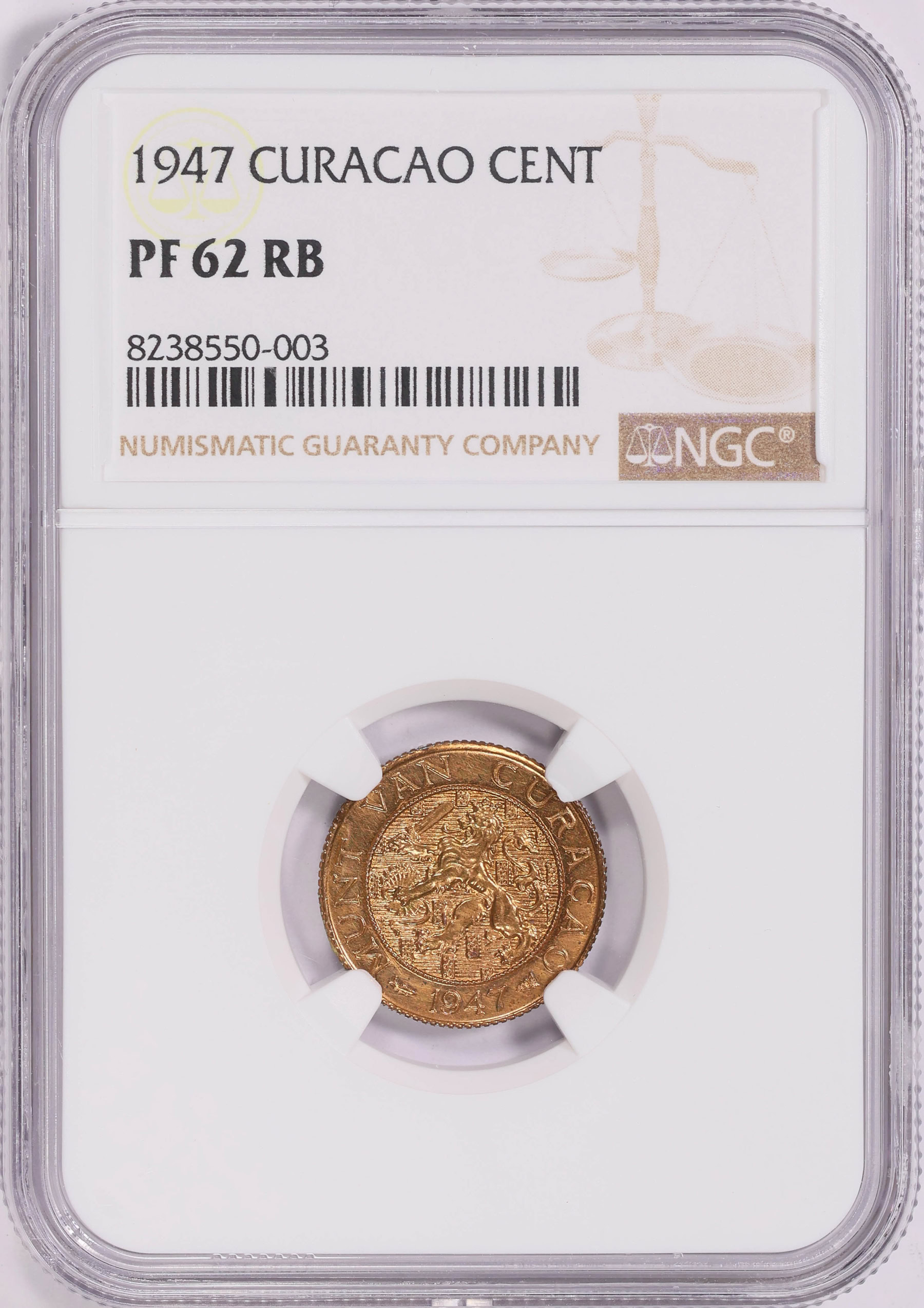 Curacao 1947-(U) Cent KM-41 NGC Proof-62 RB (Item 1872074 ...