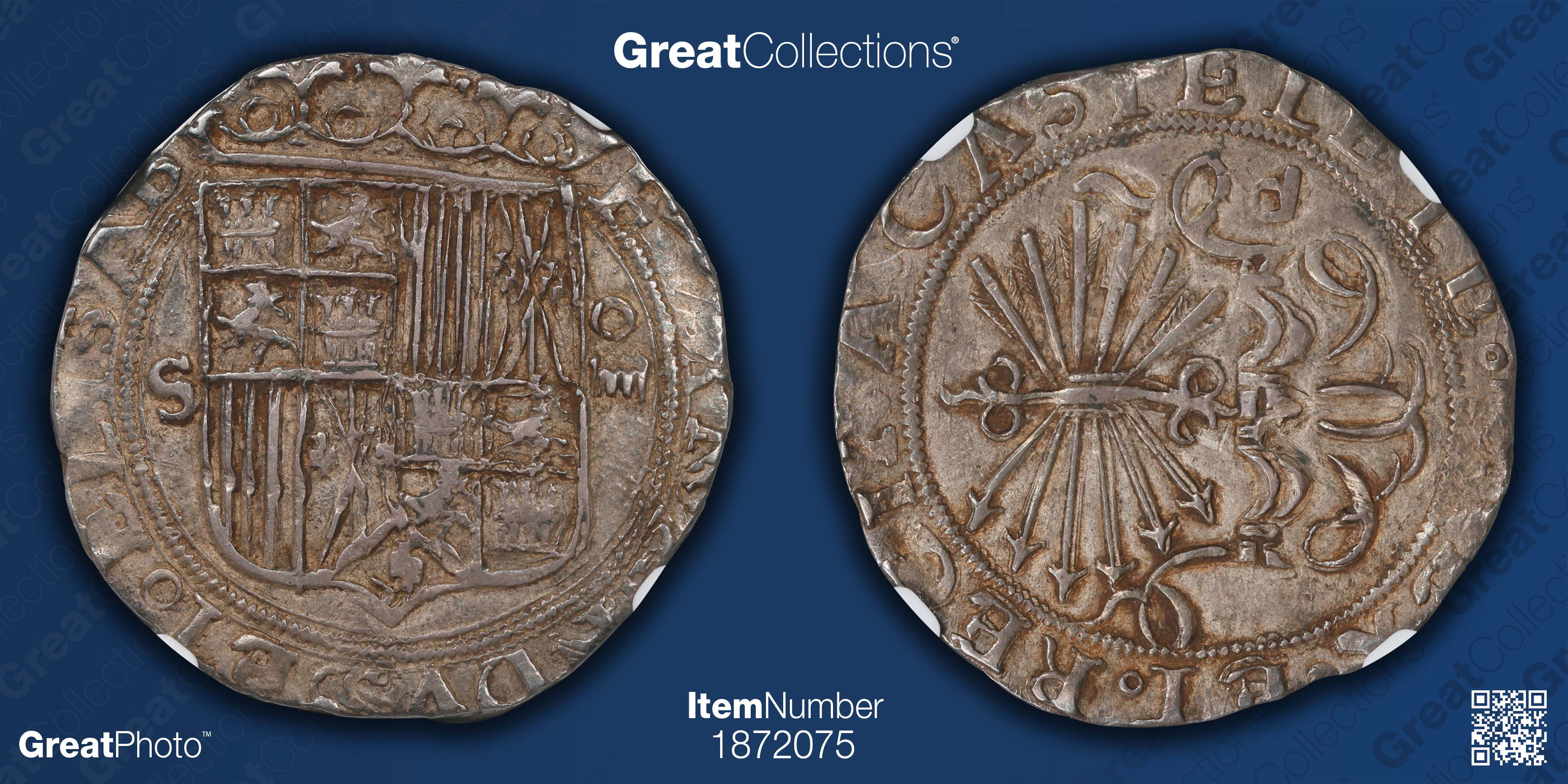 Spain ND (1497-1504)-S D Silver 4 Reales Seville Mint Square D NGC AU ...