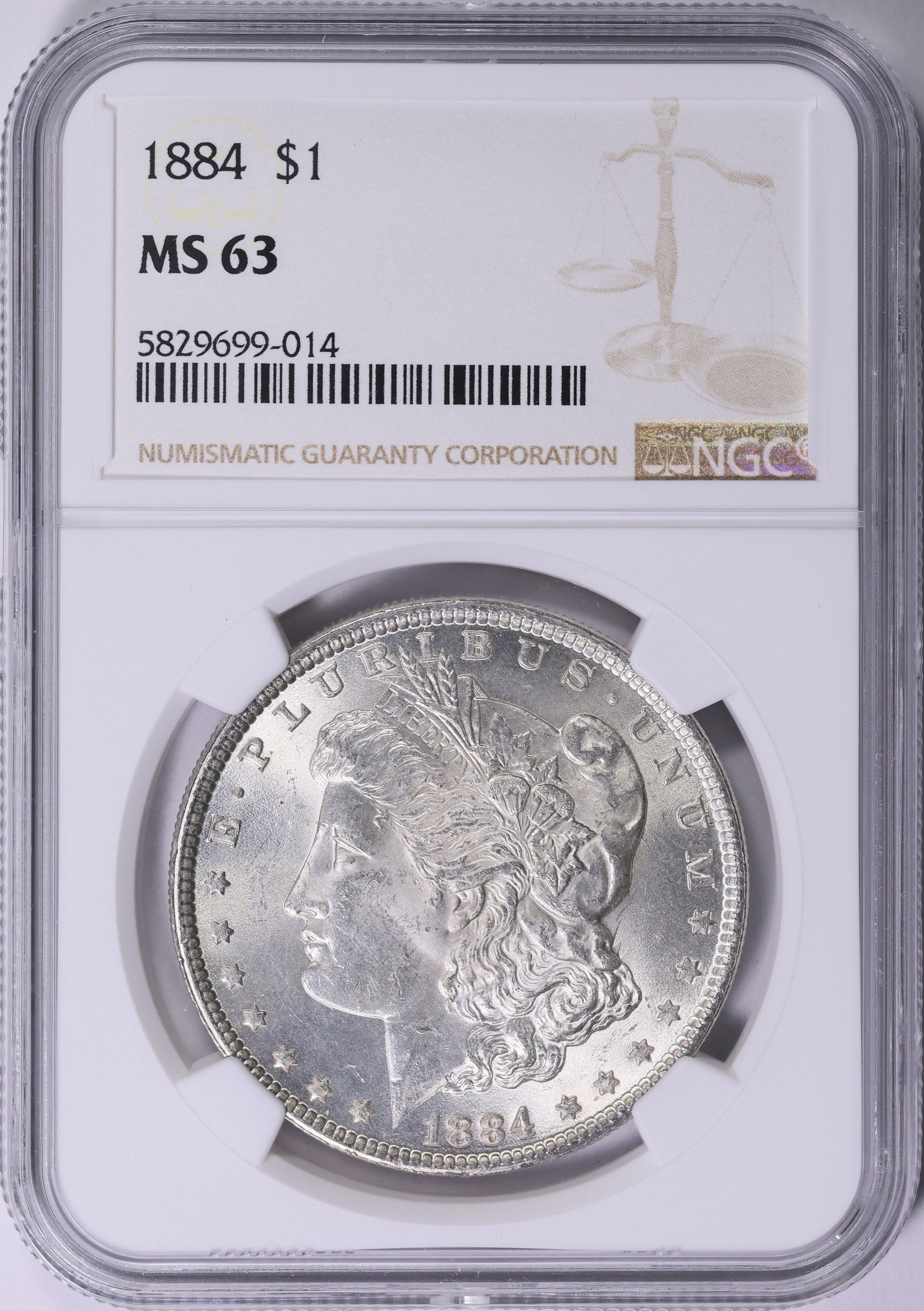 1884 Morgan Silver Dollar NGC MS-63 (Item 1872251) | GreatCollections ...