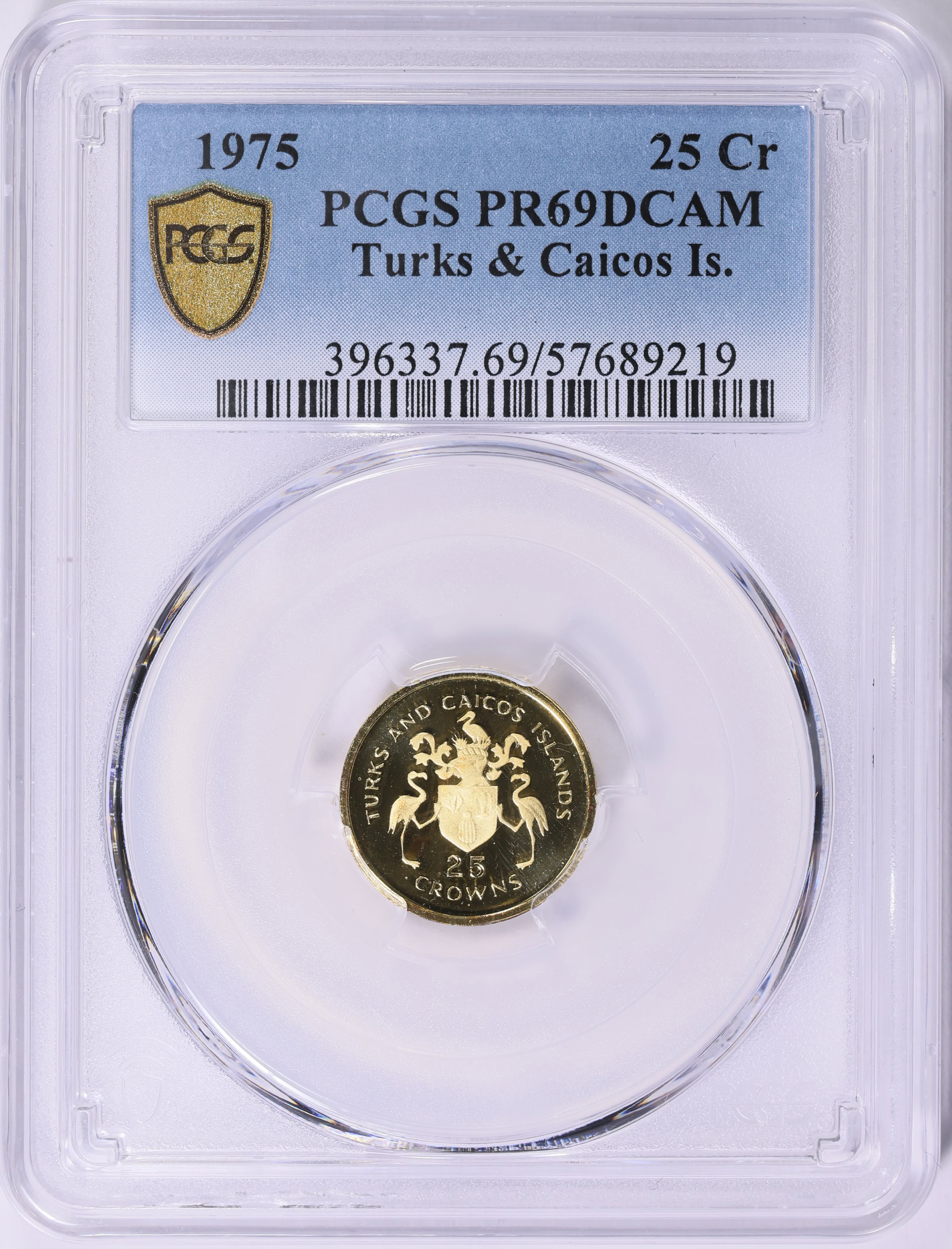 Turks & Caicos Islands 1975 Gold 25 Crowns KM-91 PCGS Proof-69 DCAM ...