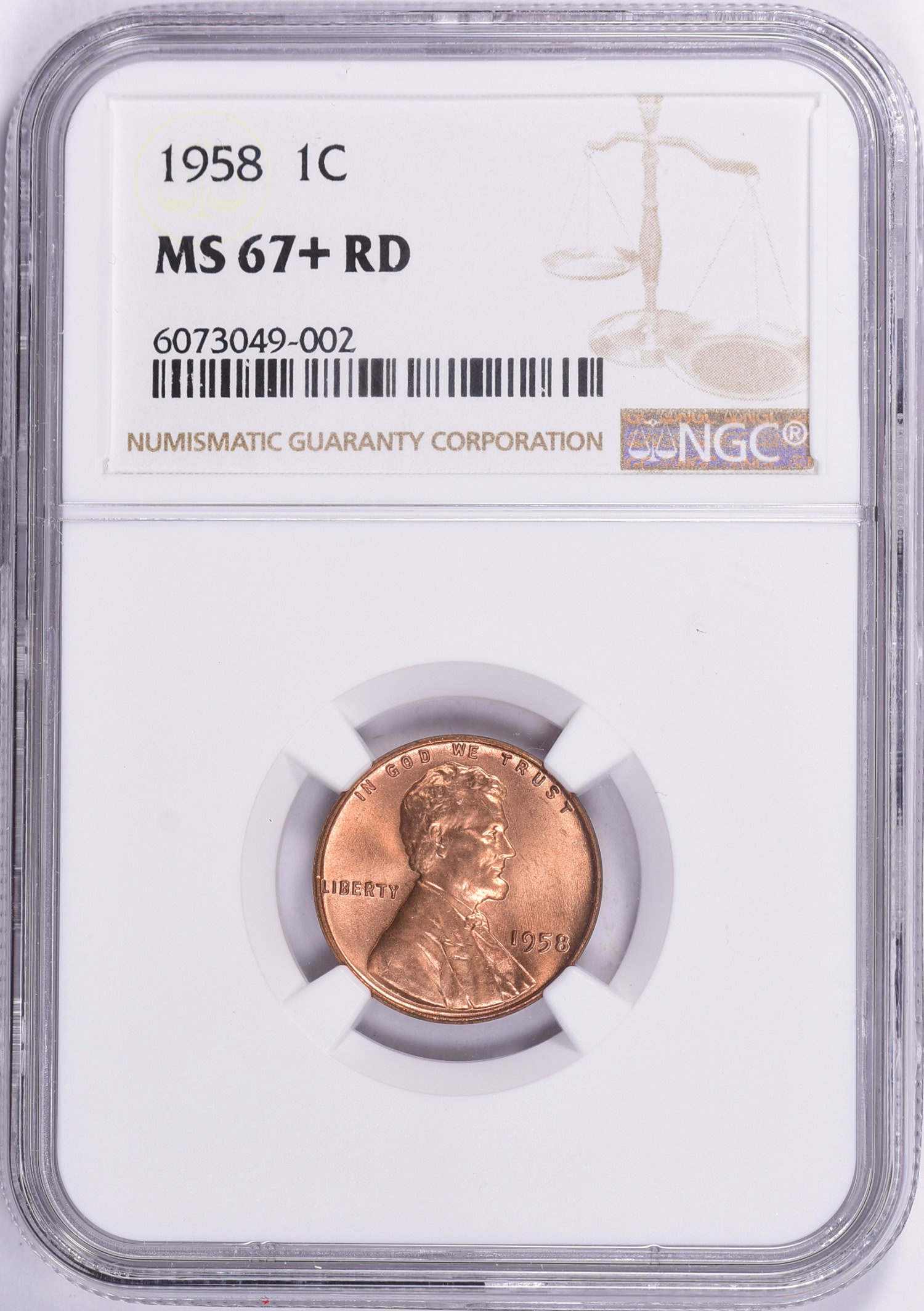 1958 Lincoln Cent NGC MS-67+ RD (Item 1872289) | GreatCollections Coin Auctions