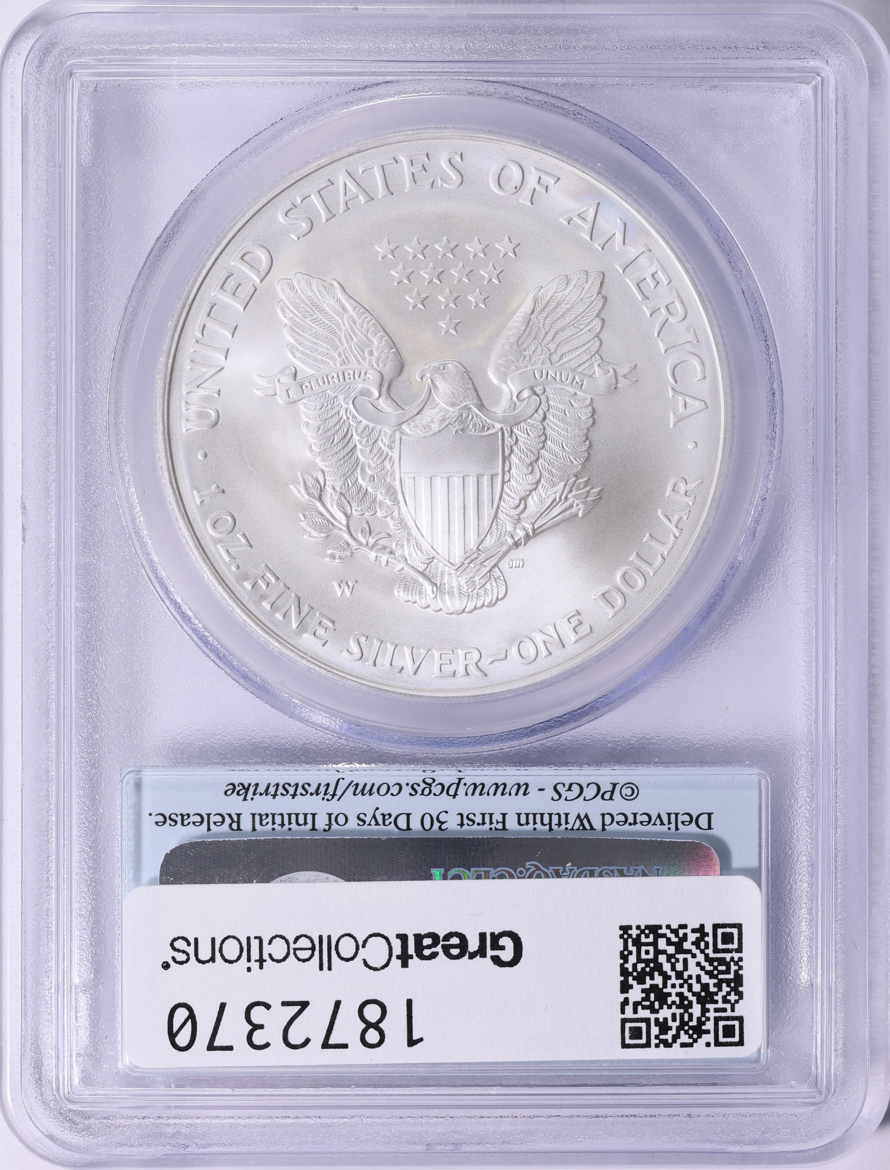 2006-W $1 Silver Eagle Burnished 20th Anniversary First Strike PCGS MS-70 (Item 1872370 ...