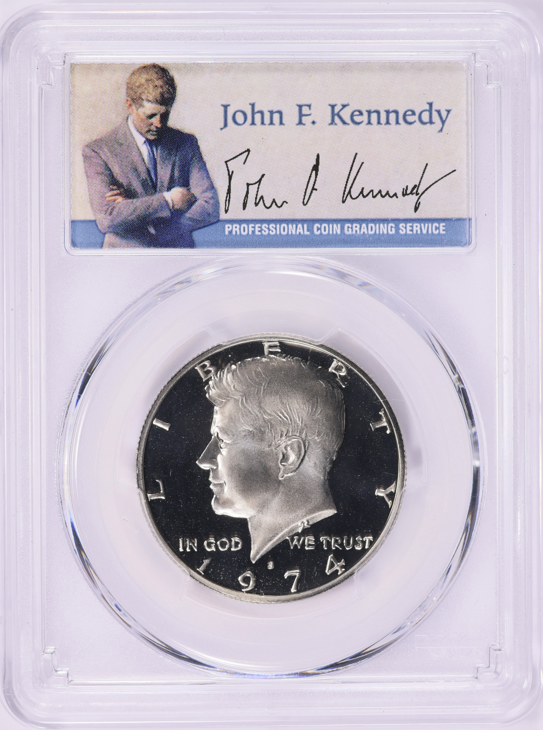 1974-S Kennedy Half Dollar PCGS Proof-70 DCAM (John F. Kennedy Label ...